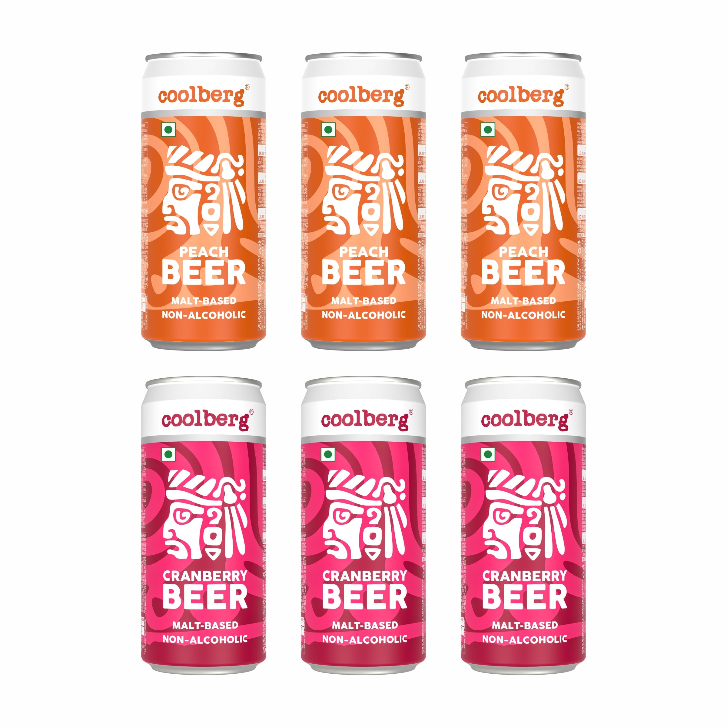 Coolberg Non Alcoholic Beer Assorted Flavors 300ml CANs - Pack of 6 ...
