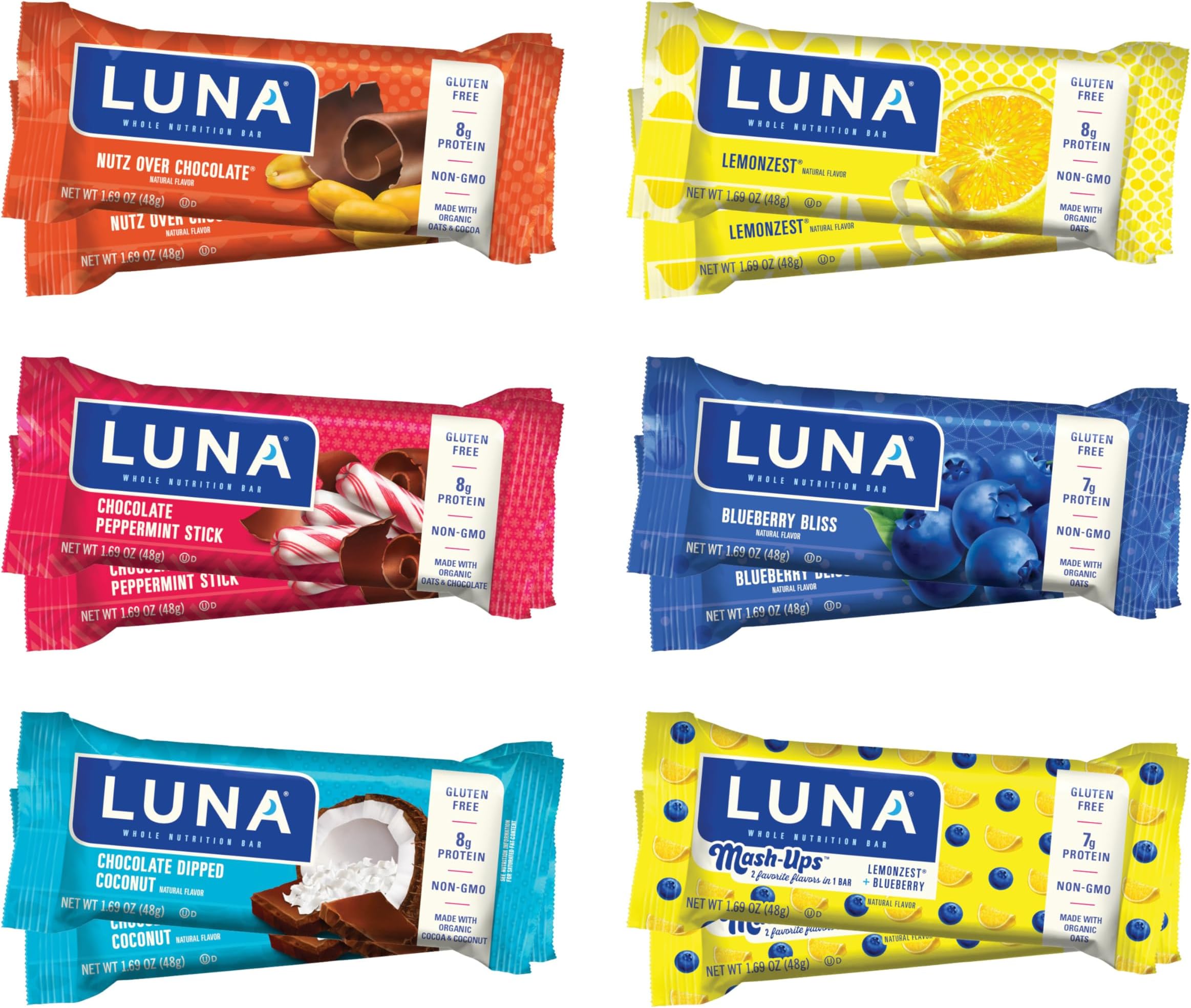 Amazon.com: LUNA Bar - Nutz Over Chocolate Flavor - Gluten-Free - Non ...