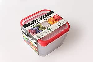 Amazon.com - FARBERWARE Plastic Square 'Vented' Nesting, Red (10 Piece ...