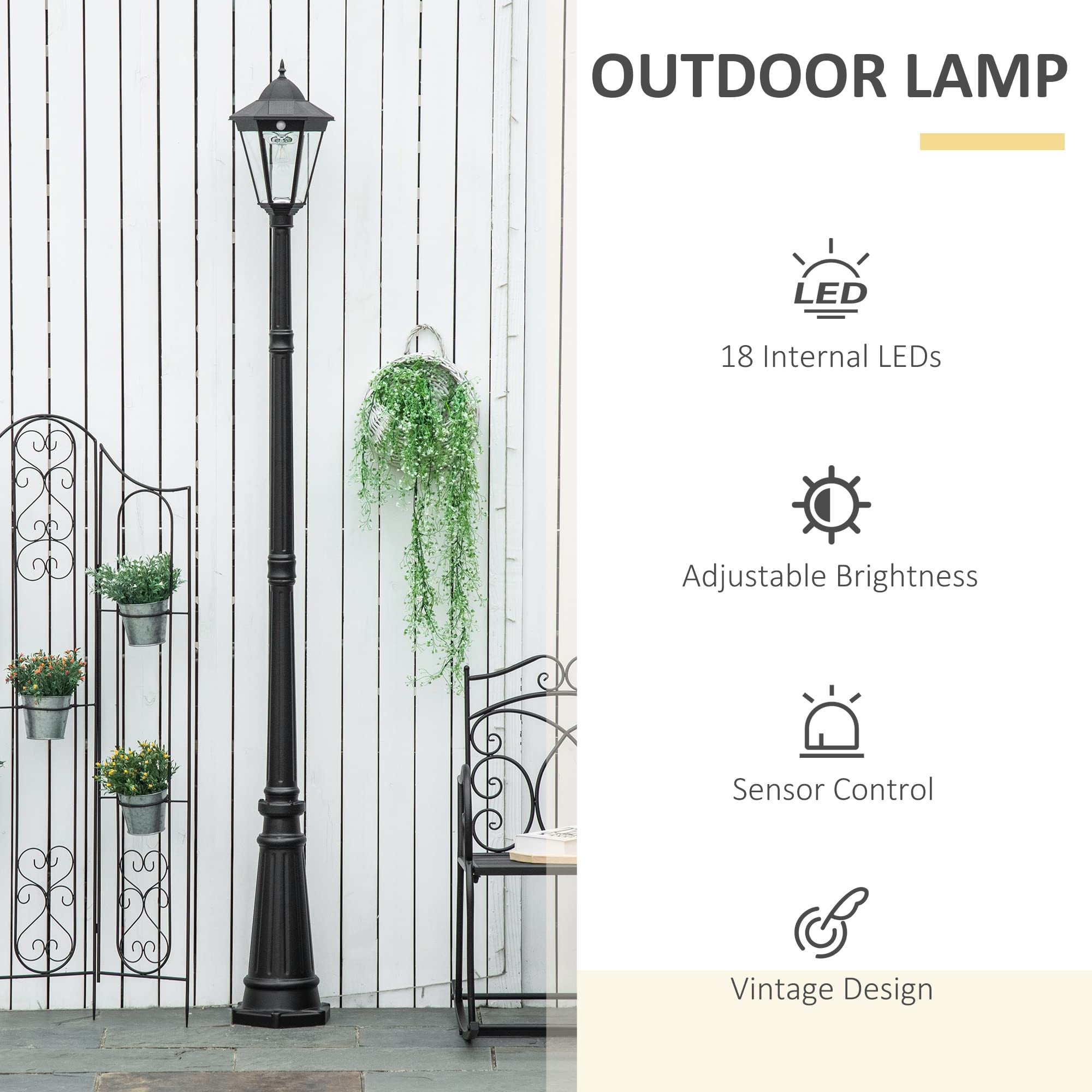 Outdoor Motion Sensor Post Light TEBLAMPUE Solar Post Lights 2 Pack,
