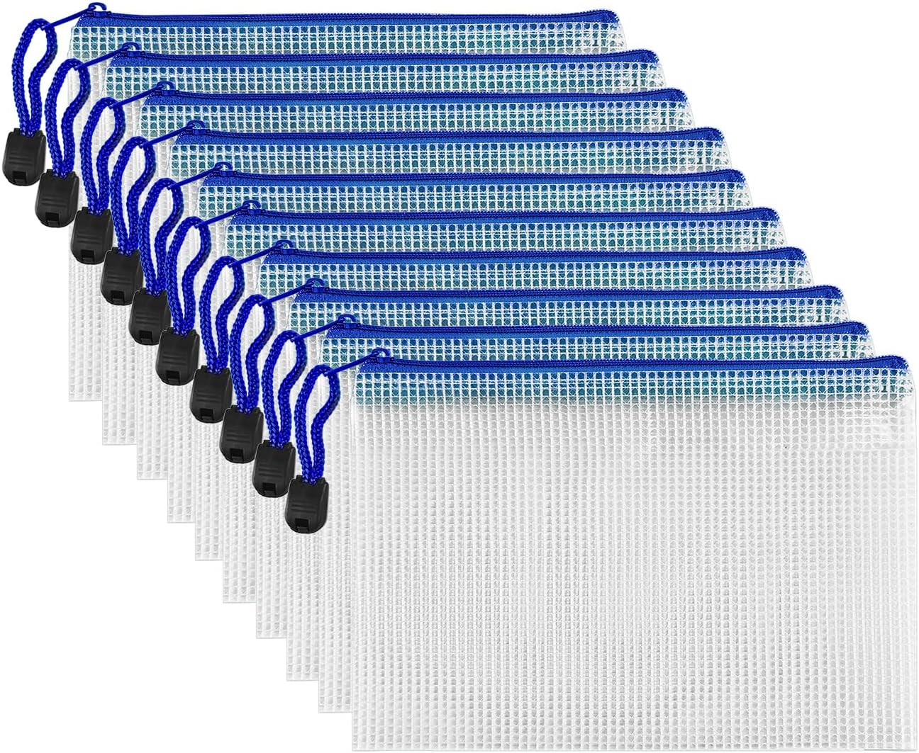 Amazon.com : AUSTARK 10Pcs Zipper File Bags Plastic Mesh Zipper Pouch ...