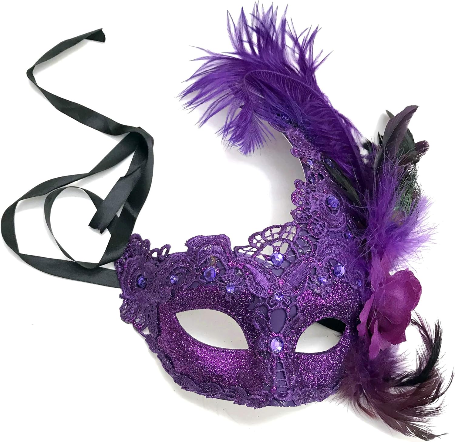 Amazon.com: MasqStudio Brocade Lace Masquerade Ball Mask Burlesque ...
