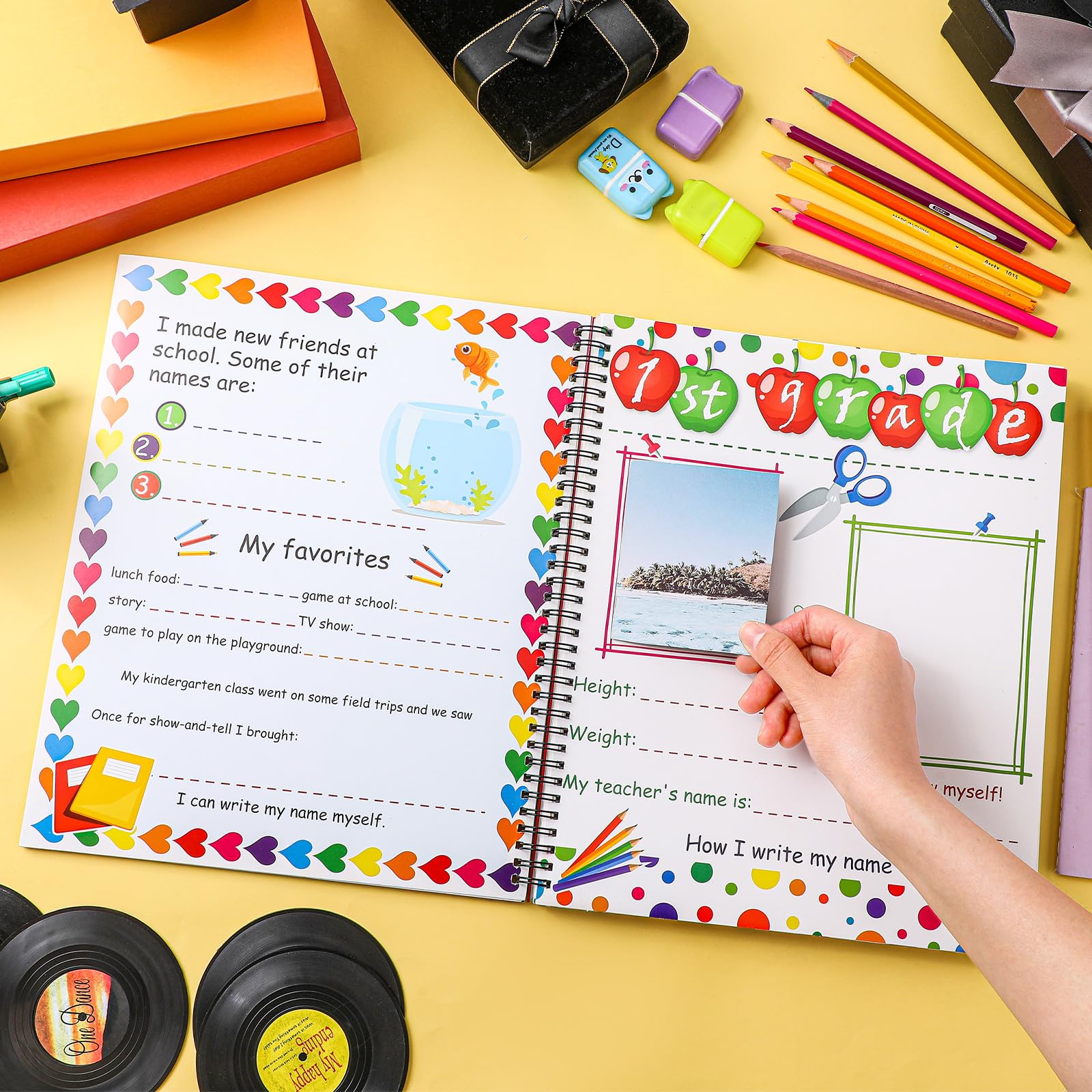 Children's School Memory Portfolio School Memory Book Photo Album ...