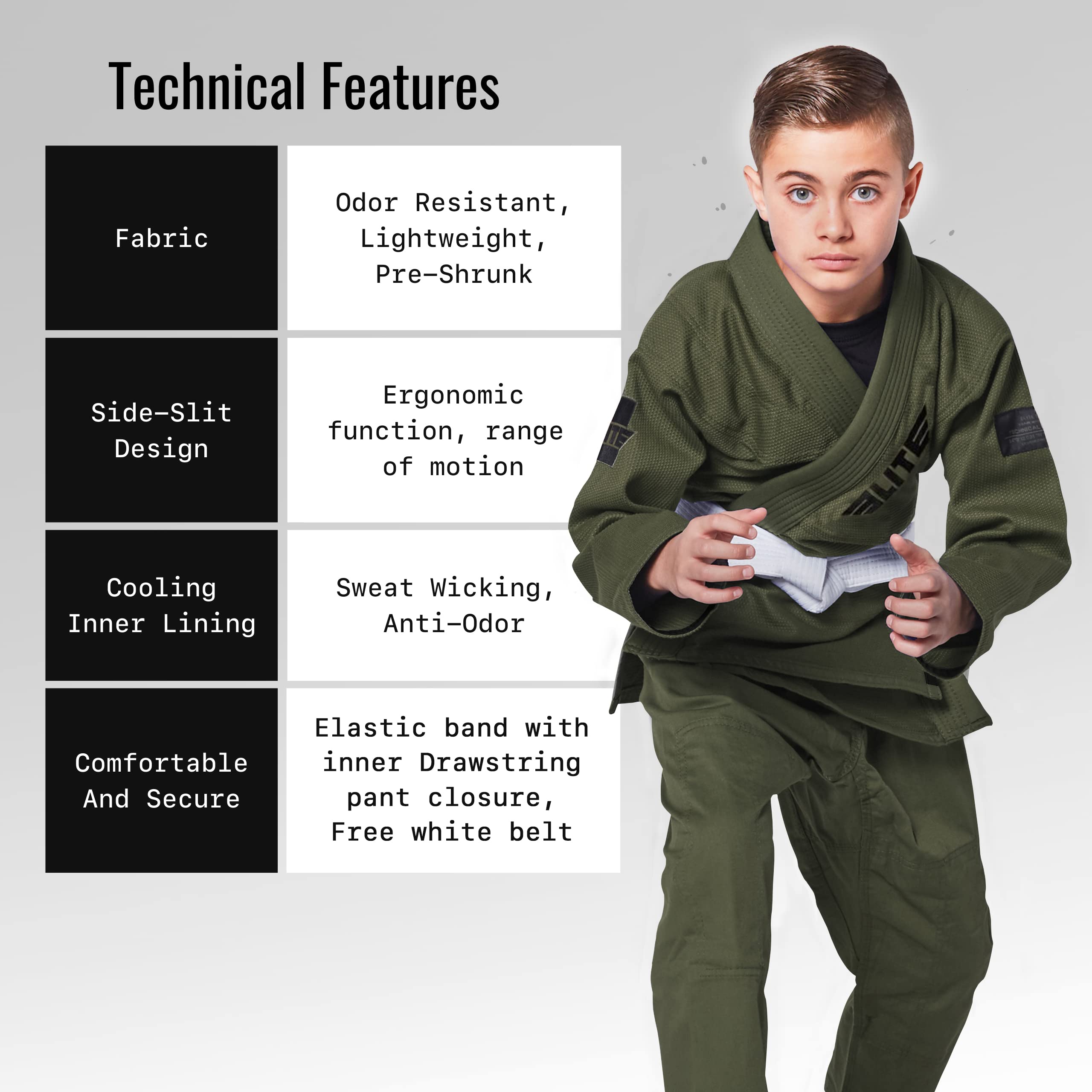 Snapklik.com : Elite Sports Kids BJJ GI, Youth IBJJF Childrens ...