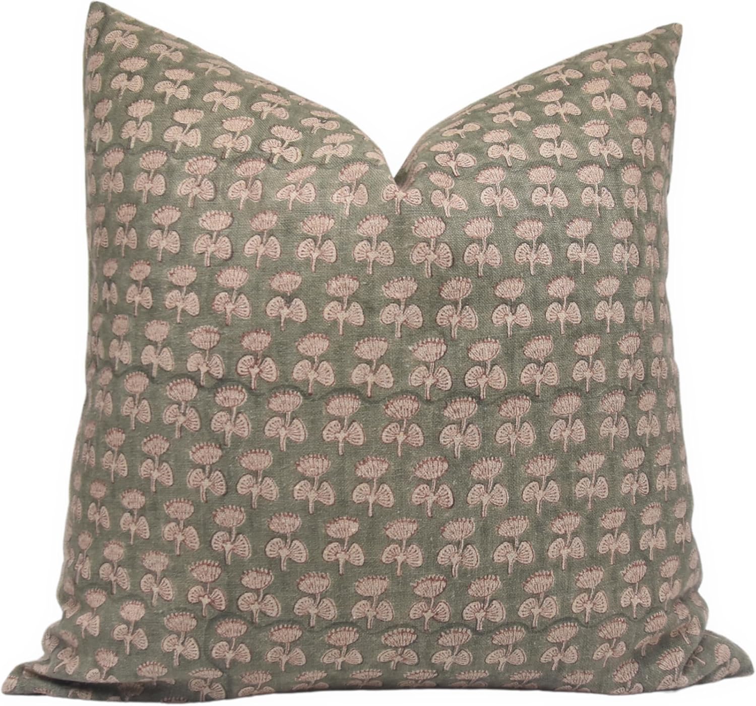 Amazon.com: Fabritual Block Print Thick Linen 22X22 Square Throw Pillowcase Cushion Cover ...