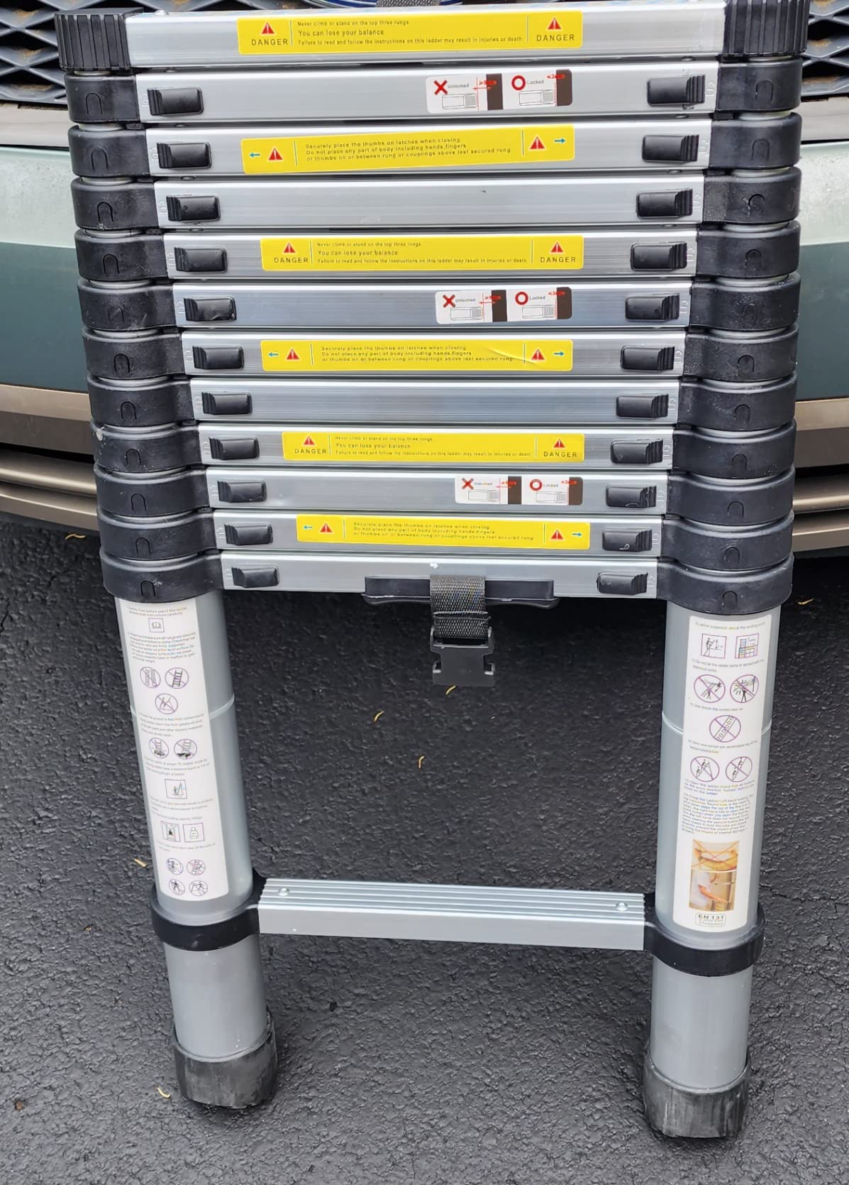 $20/mo - Finance FEETE 12.5FT A Frame Telescoping Ladder, Lightweight ...