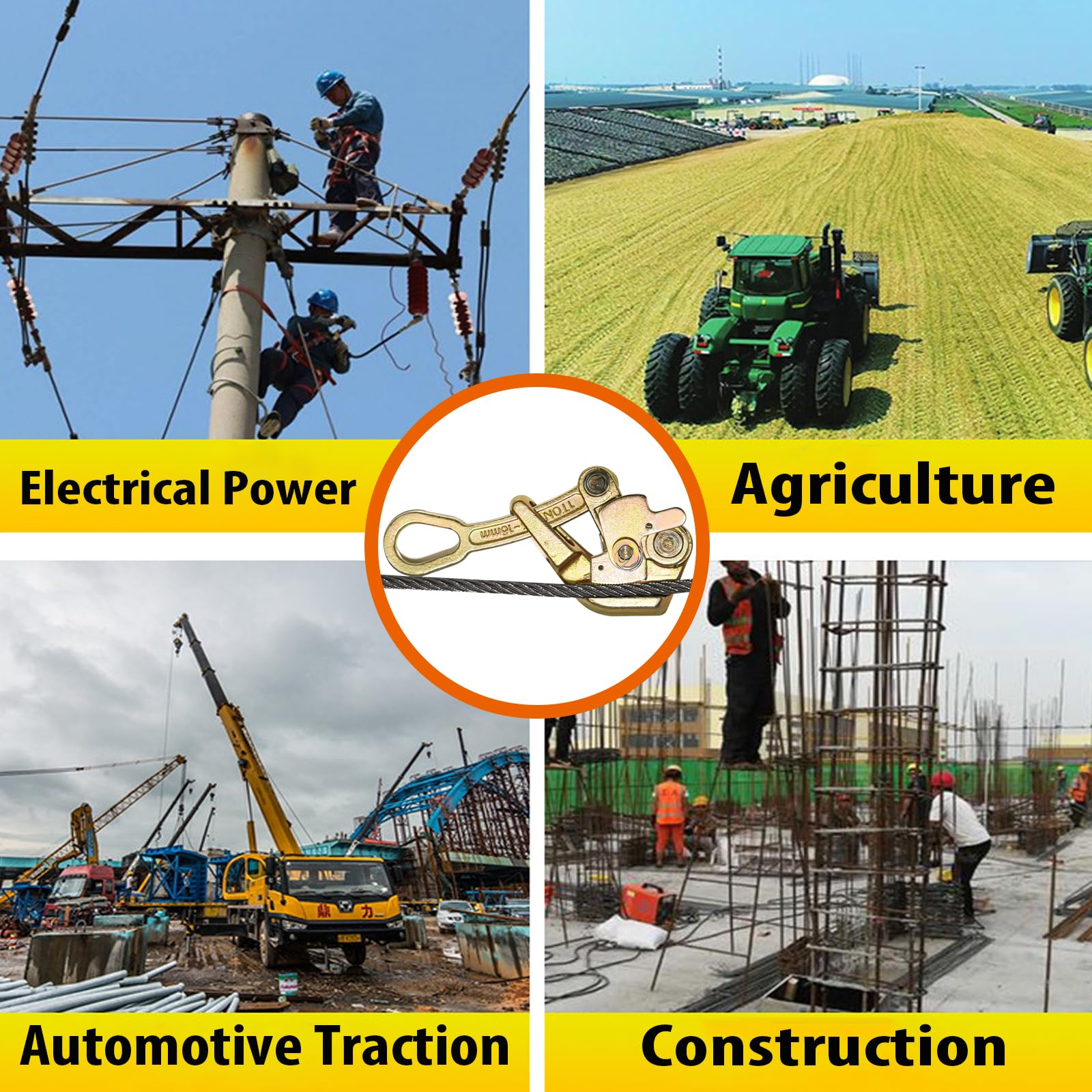 Snapklik.com : KOVNISE Cable Grip Steel Wire Puller Heavy-Duty Wire And ...