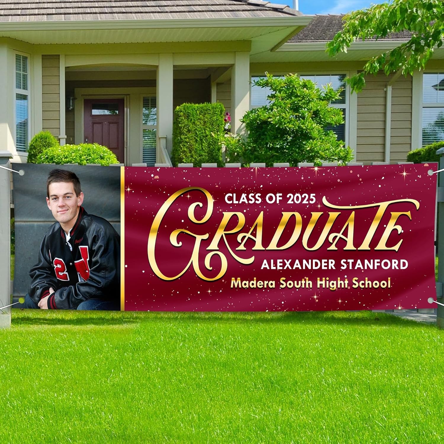 Amazon.com: Personalized Graduation Congratulations Banner, Yard ...