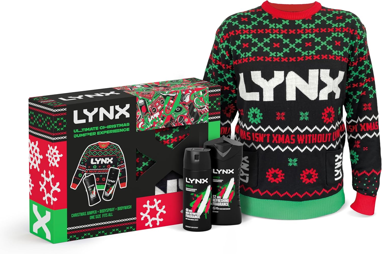 Lynx Ultimate Christmas Jumper Gift Set 2 piece with a Shower Gel and ...