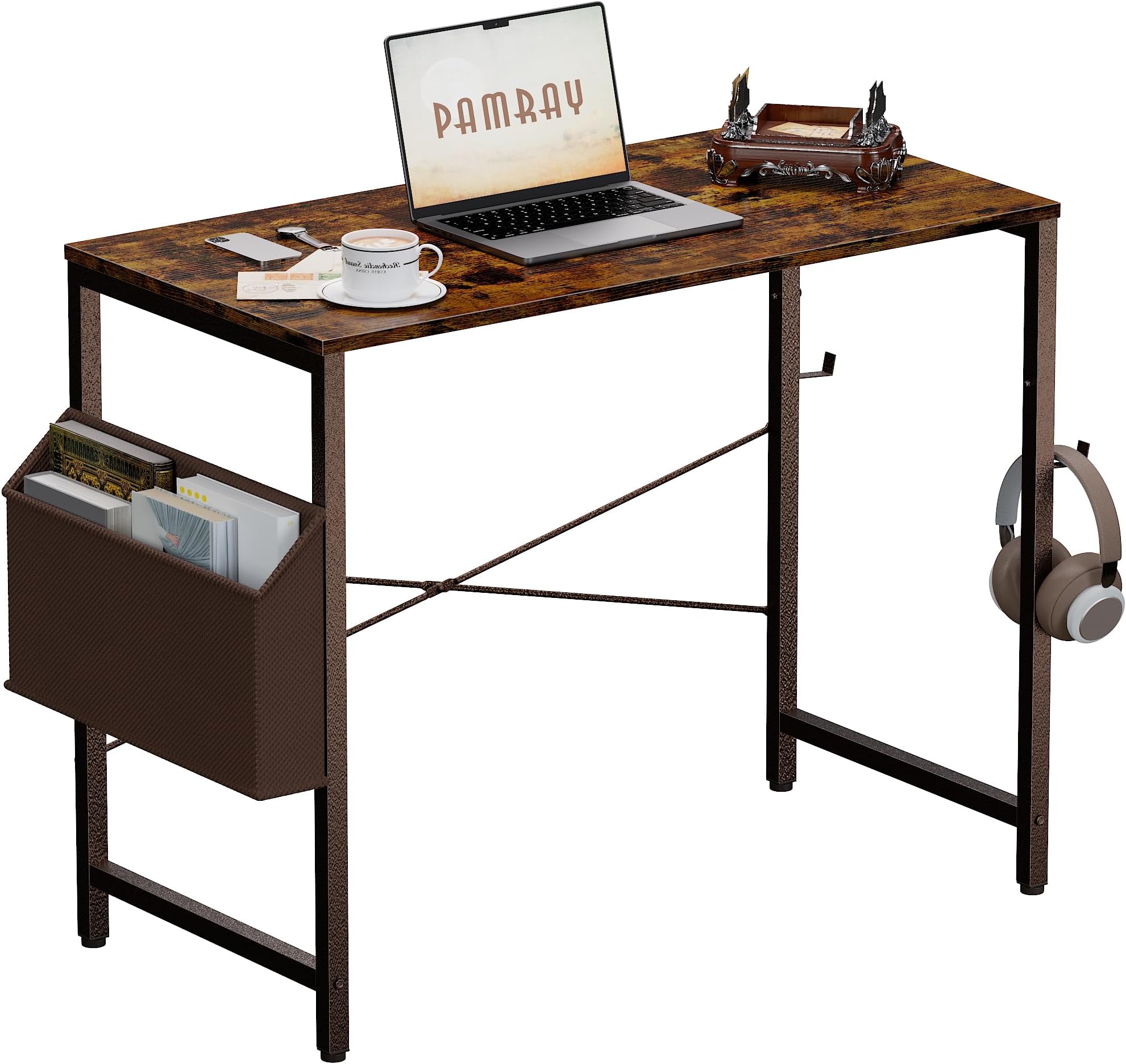 Amazon.com: CubiCubi Computer Home Office Desk, 35 Inch Small Desk with ...
