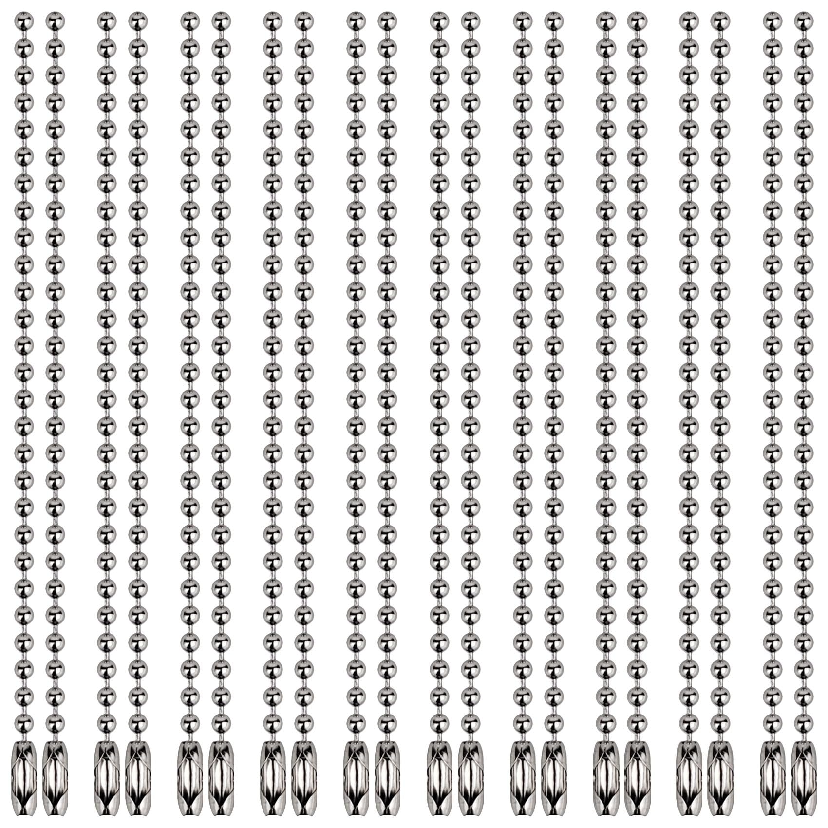 Amazon.com: 20 Pcs Bead Ball Chains 3.9 Inch Long Stainless Steel ...