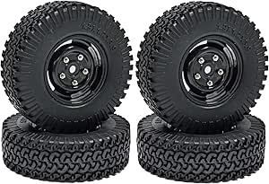 KEEDA RC Rubber Tyres 1.9 Inch Plastic Wheels Rims for 1/10 RC Rock ...