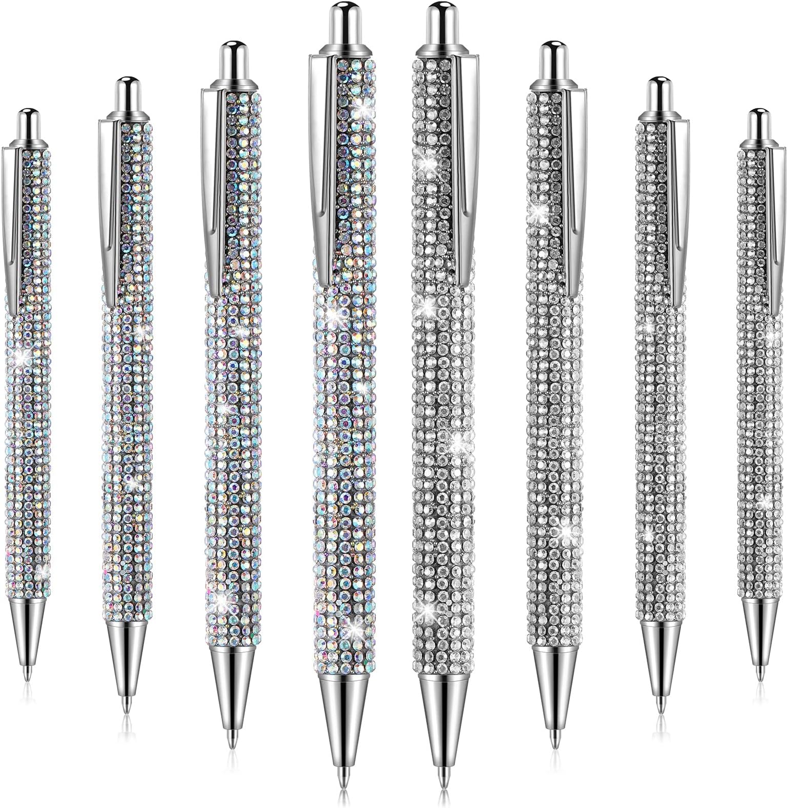 Amazon.com : Jeyiour 8 Pcs Diamond Pens Bling Metal Crystal Ballpoint ...