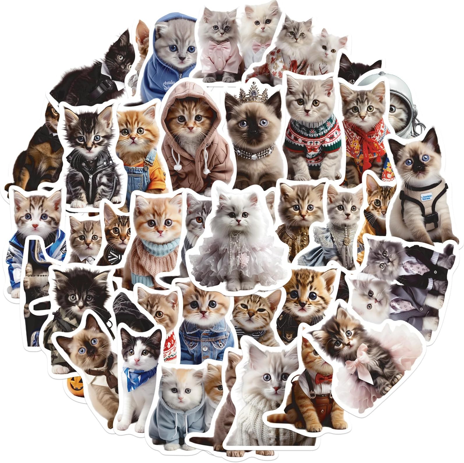Amazon.com: 50pcs Kitten Stickers for Girl,Kawaii Cute Cat Stickers ...