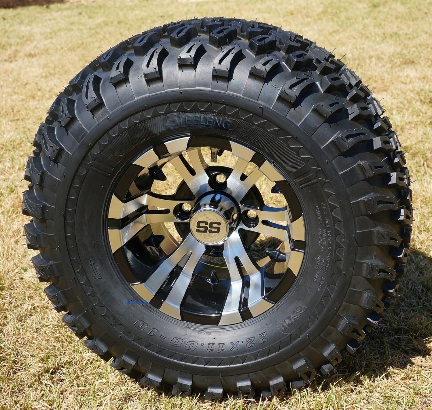 Amazon.com: 12" BLACKJACK Gloss Black Aluminum Wheels and 215/40-12 Low ...