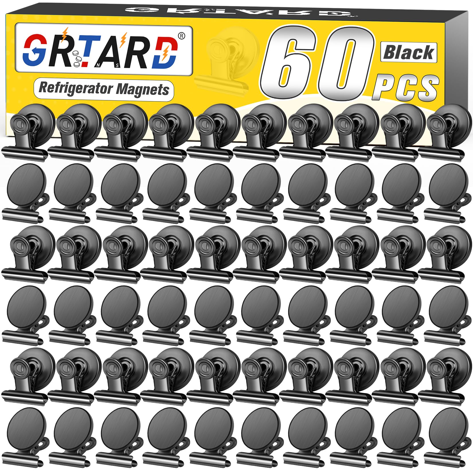 Snapklik.com : Grtard 60 Pack Magnetic Clips Heavy Duty, Black Magnet ...
