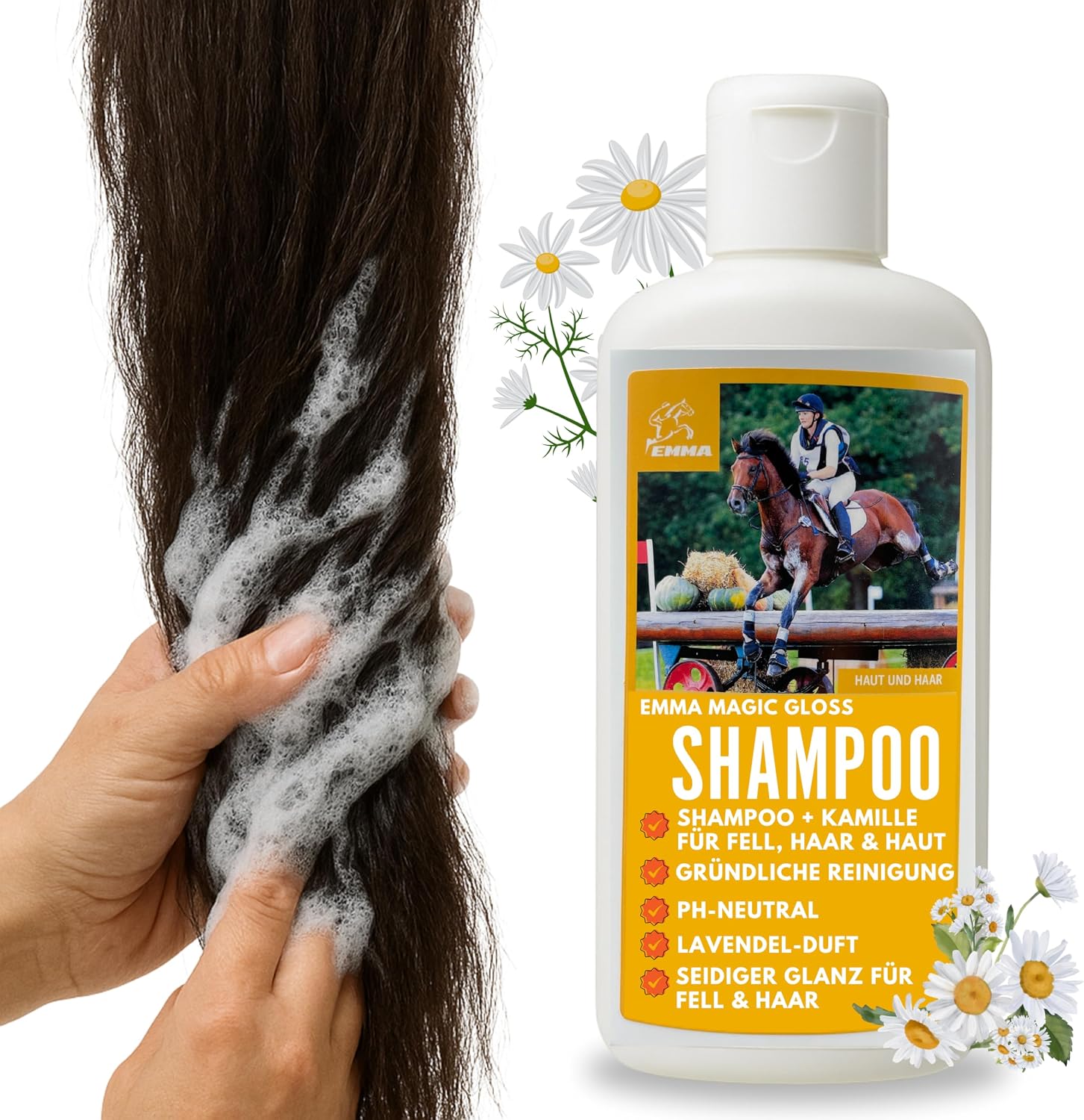 EMMA Mane ’n Tail Pferdeshampoo 500ml – pH-neutral mit Kamille I ...