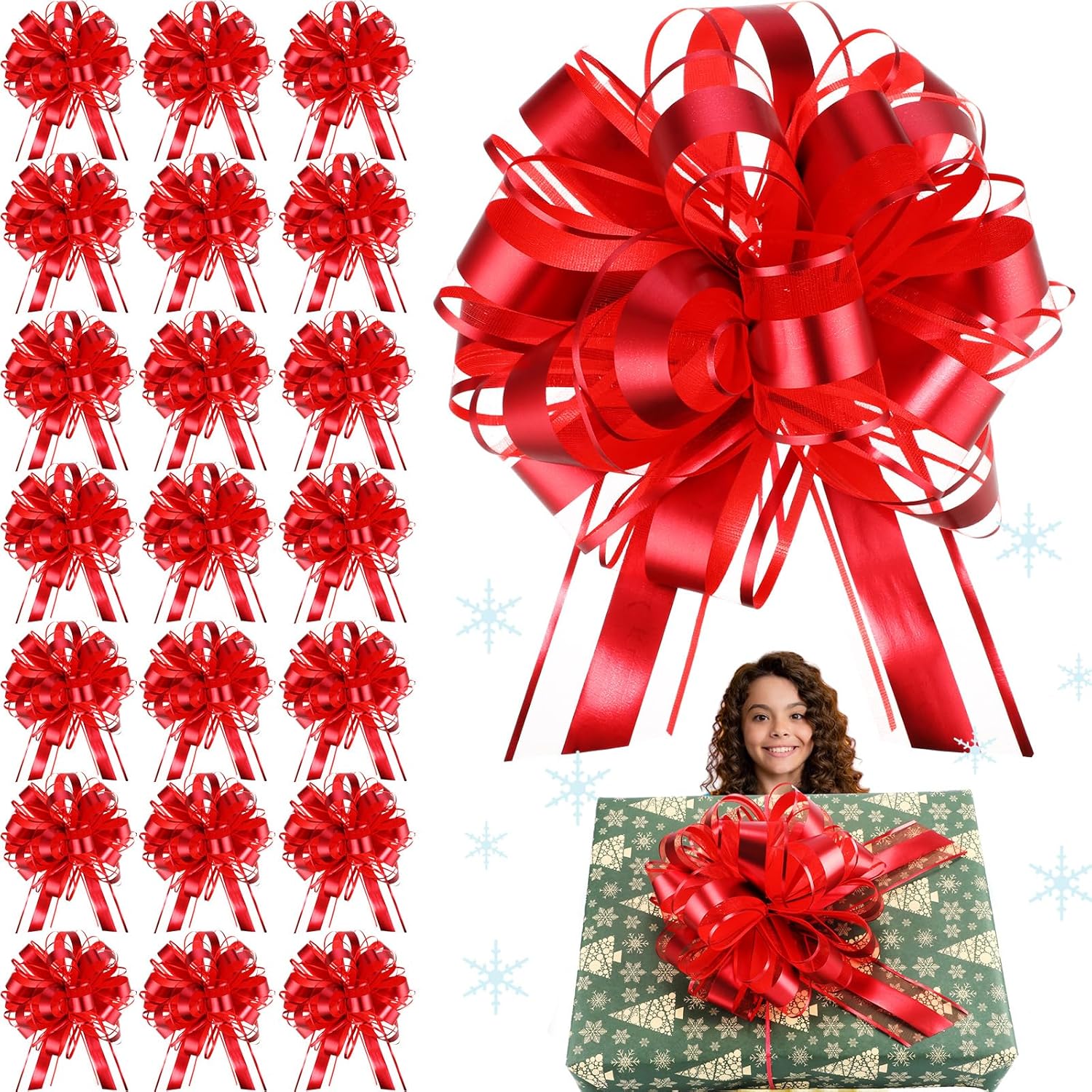 Amazon.com: WILLBOND 20 Pieces 10 Inch Pull Bow Gift Wrapping Ribbon ...