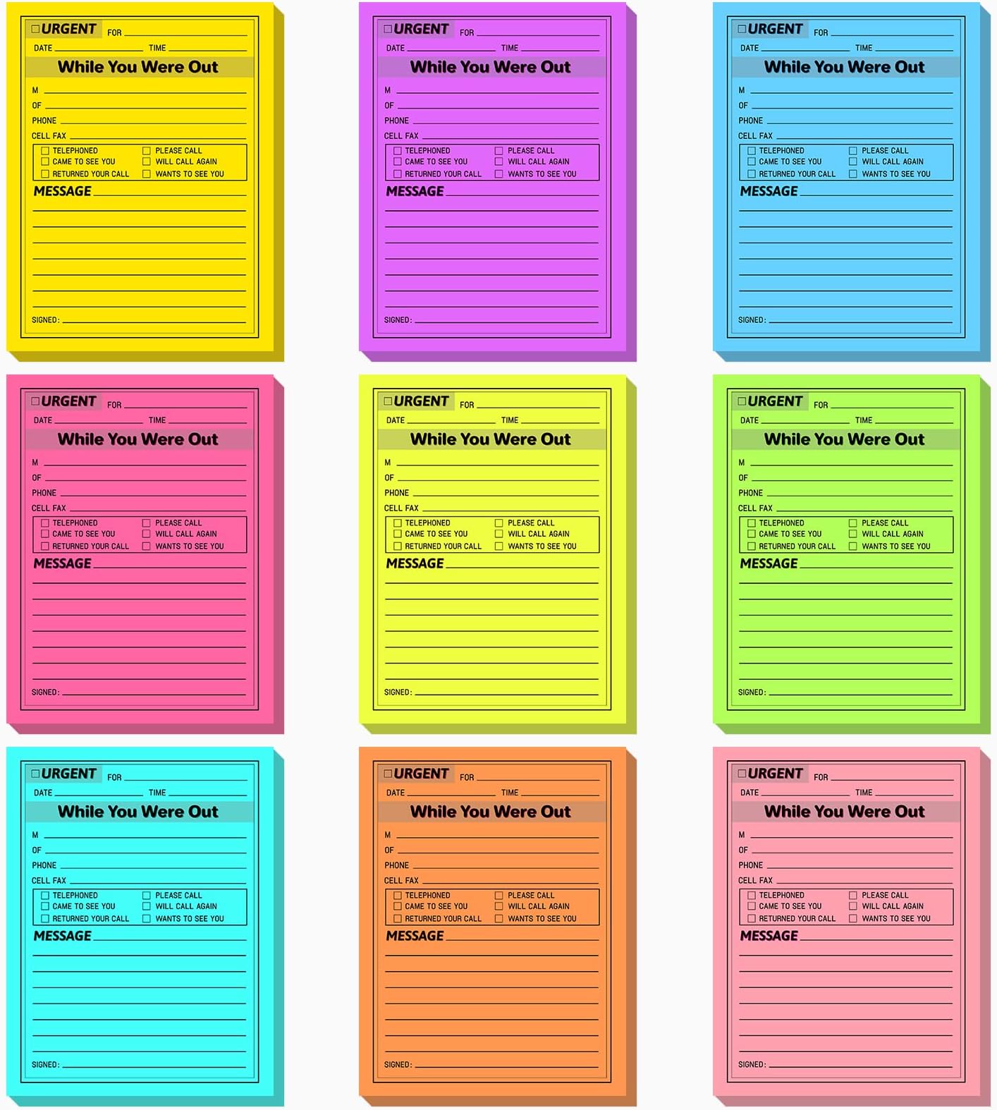 Amazon.com : Eaasty 9 Pieces While You were Out Pads 4 x 5 Inches ...