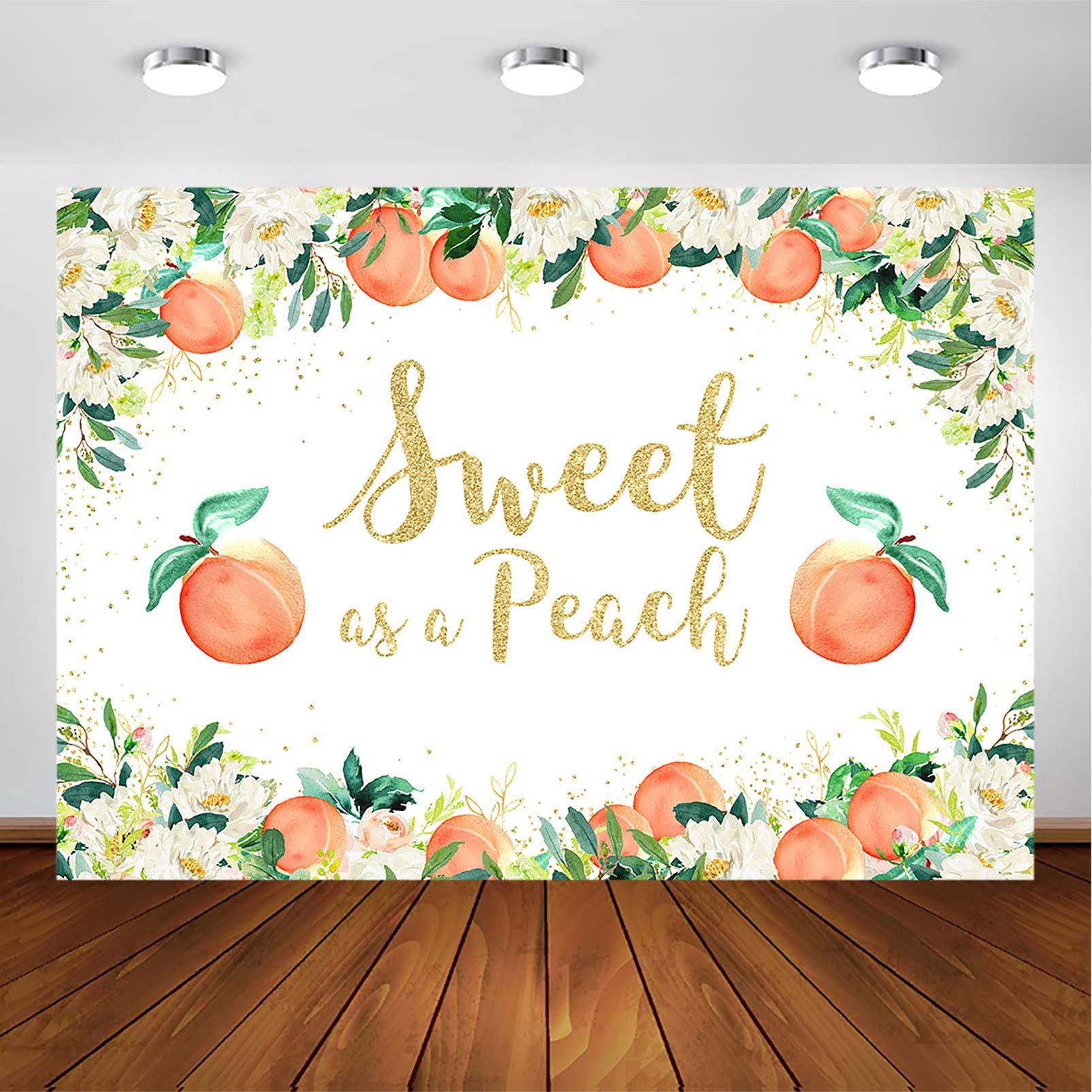 Amazon.com: HAMIGAR 6x4ft Sweet As A Peach Banner Backdrop - Peach Baby ...