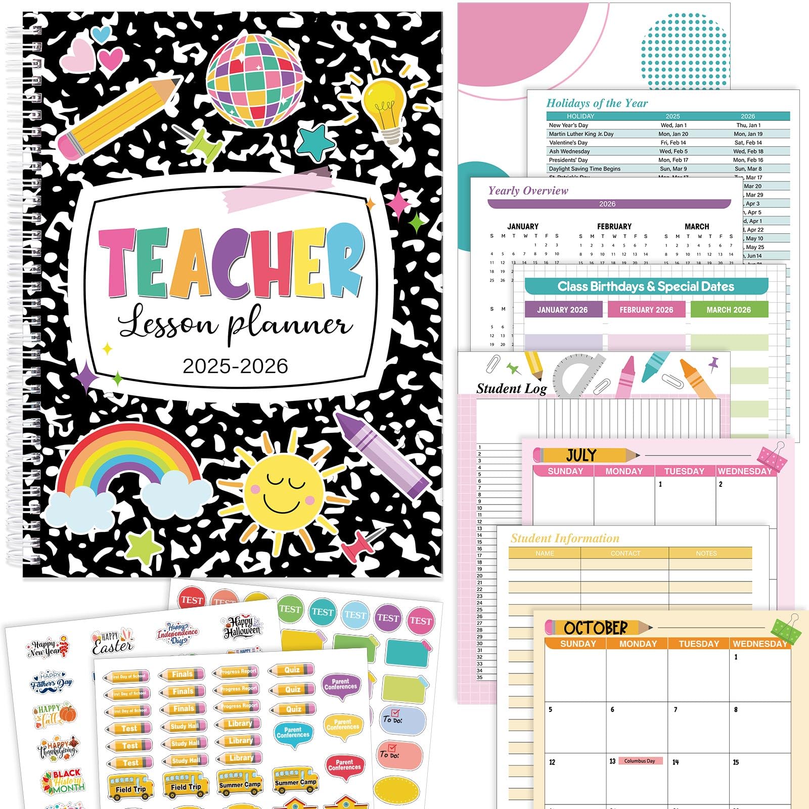 Snapklik.com : Sinload Teacher Planner 2025-2026 July 2025-June 2026 ...