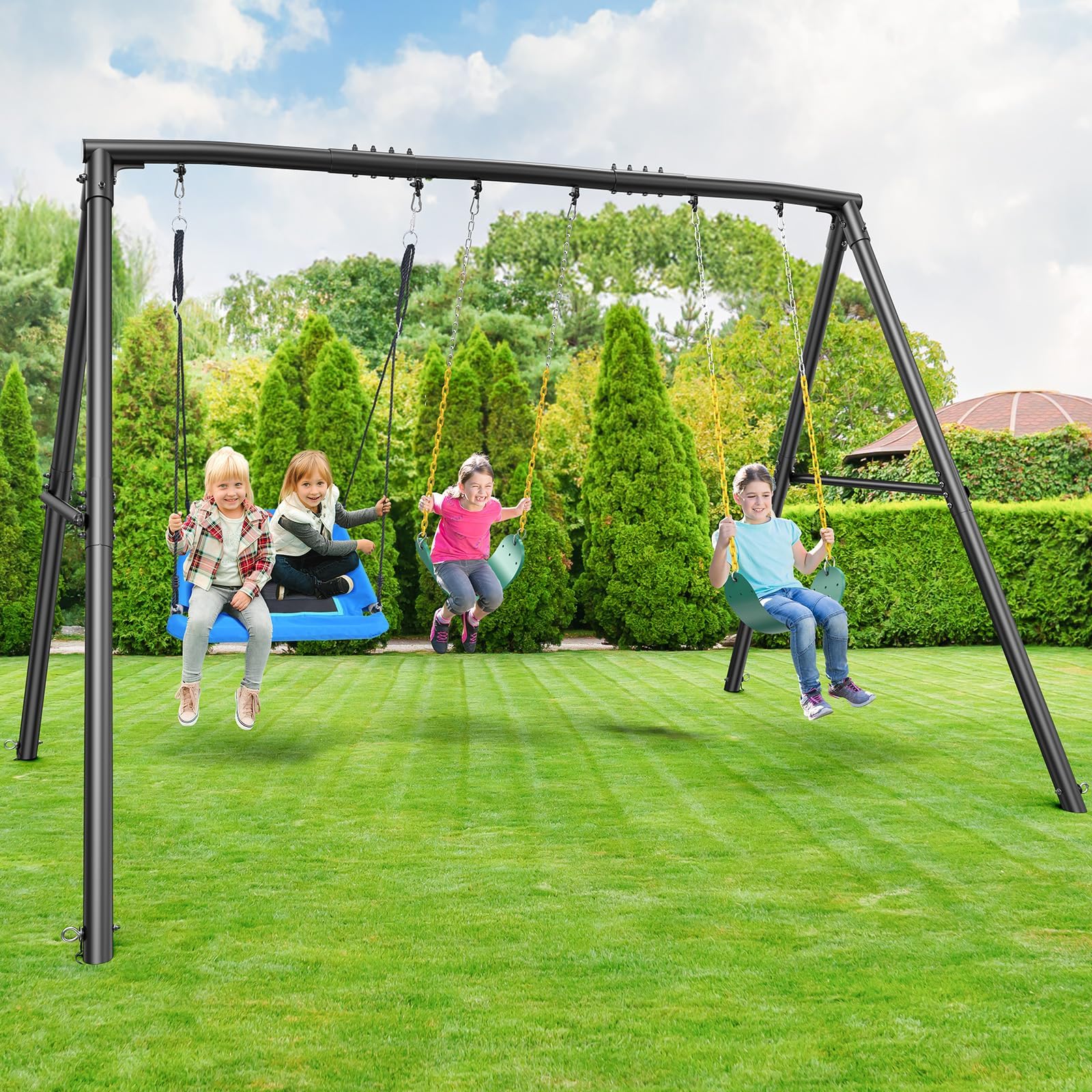 Amazon.com: INFANS Swing Stand, 550 lbs Heavy Duty Metal Swing Frame ...