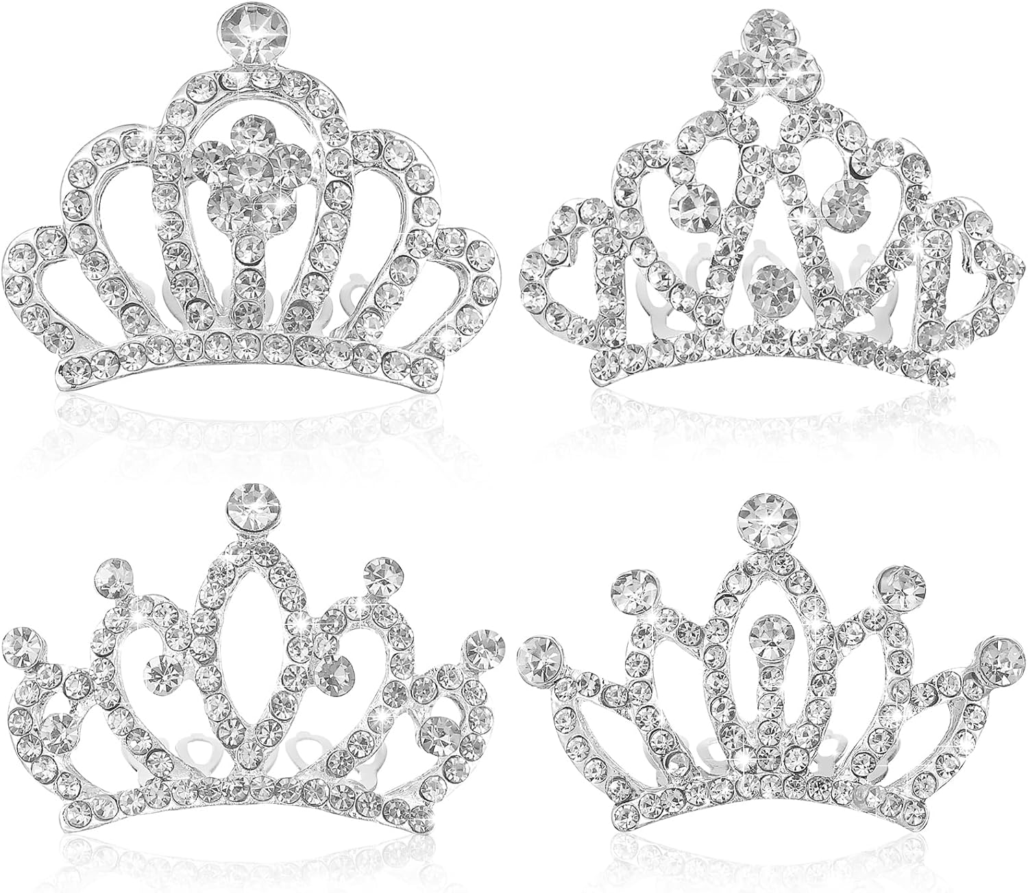 Amazon.com: minkissy 4pcs Crown Comb Hair Clips Medium Girl Hair Clips ...