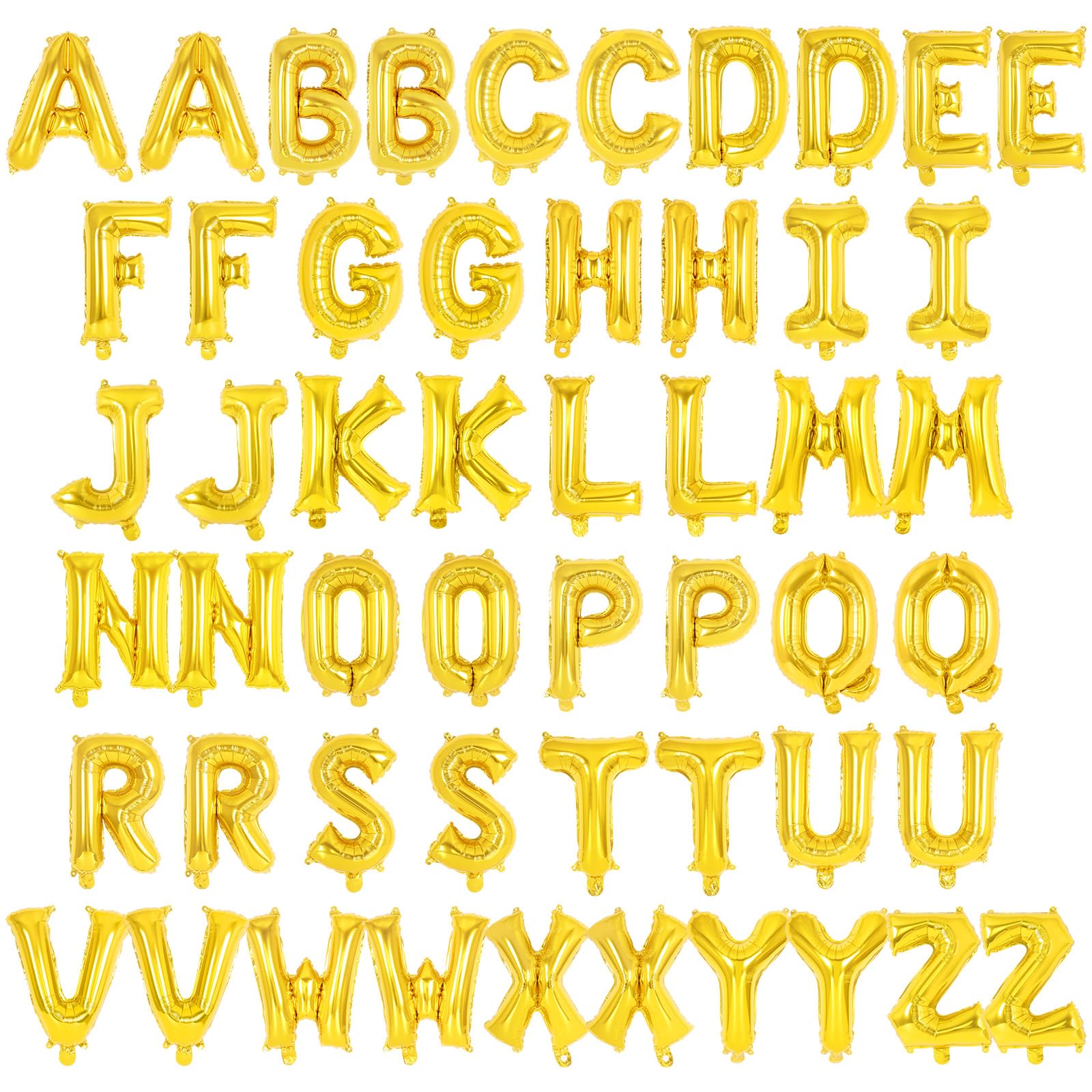 Amazon.com: 52 Pcs Gold Letter Balloons,16 Inch Foil Alphabet Letter ...
