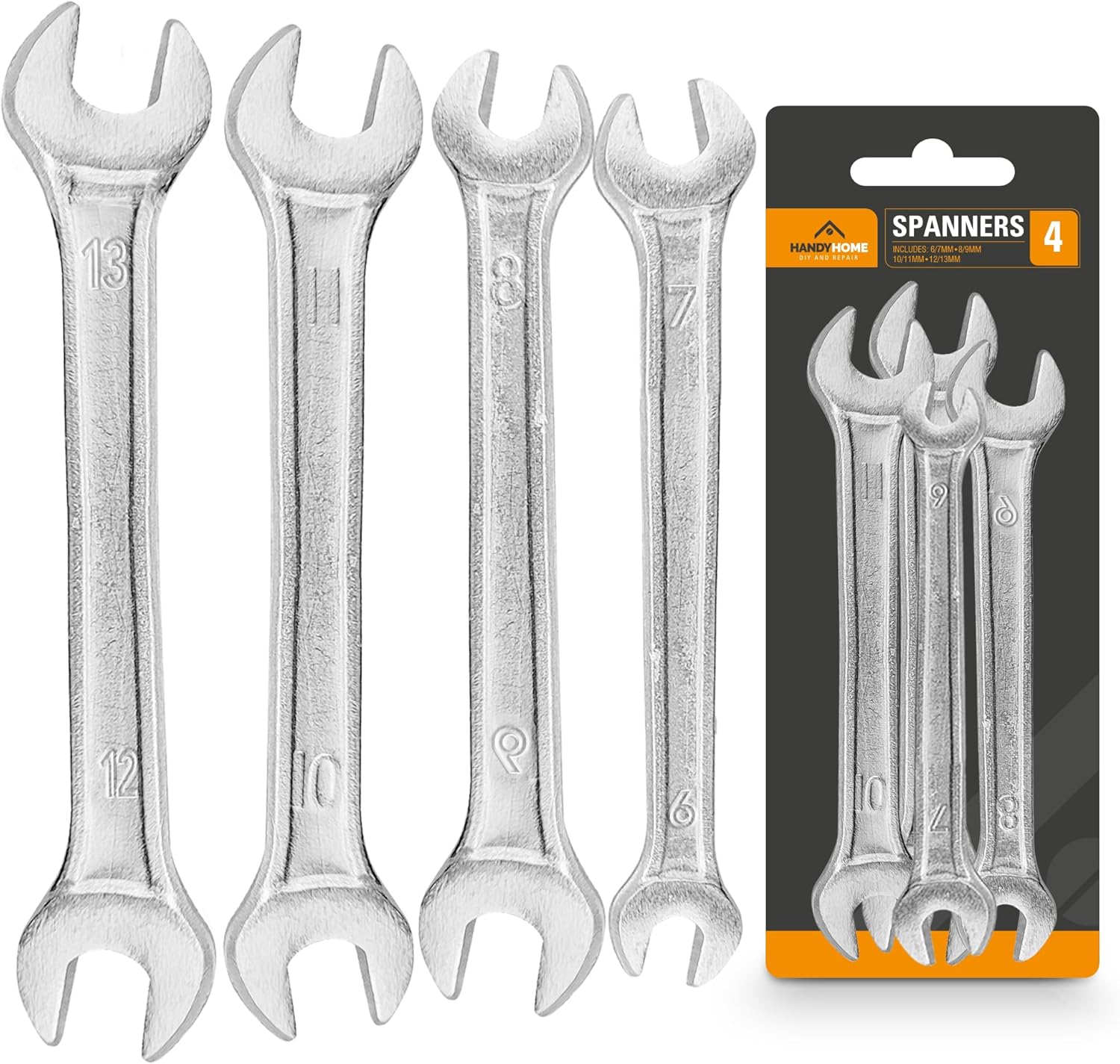 4pcs Double Ended Metric Spanner Set 6-13mm | Including 6mm, 7mm, 8mm ...