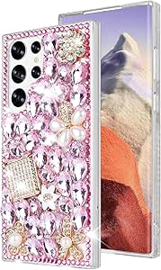 Amazon.com: Losin Compatible with Galaxy S25 Ultra Bling Case for Women Girls Luxury 3D Sparkle ...