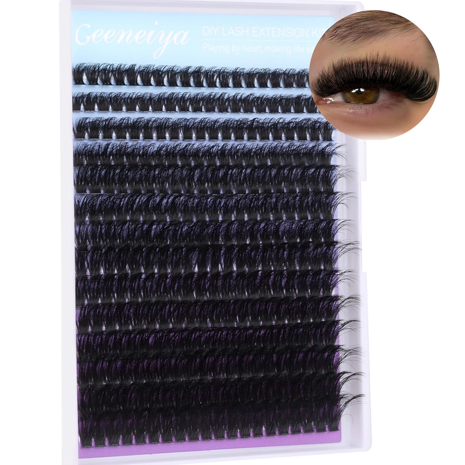 Amazon.com: D Curl Lash Clusters Fluffy Lash Extension 80D Volume ...