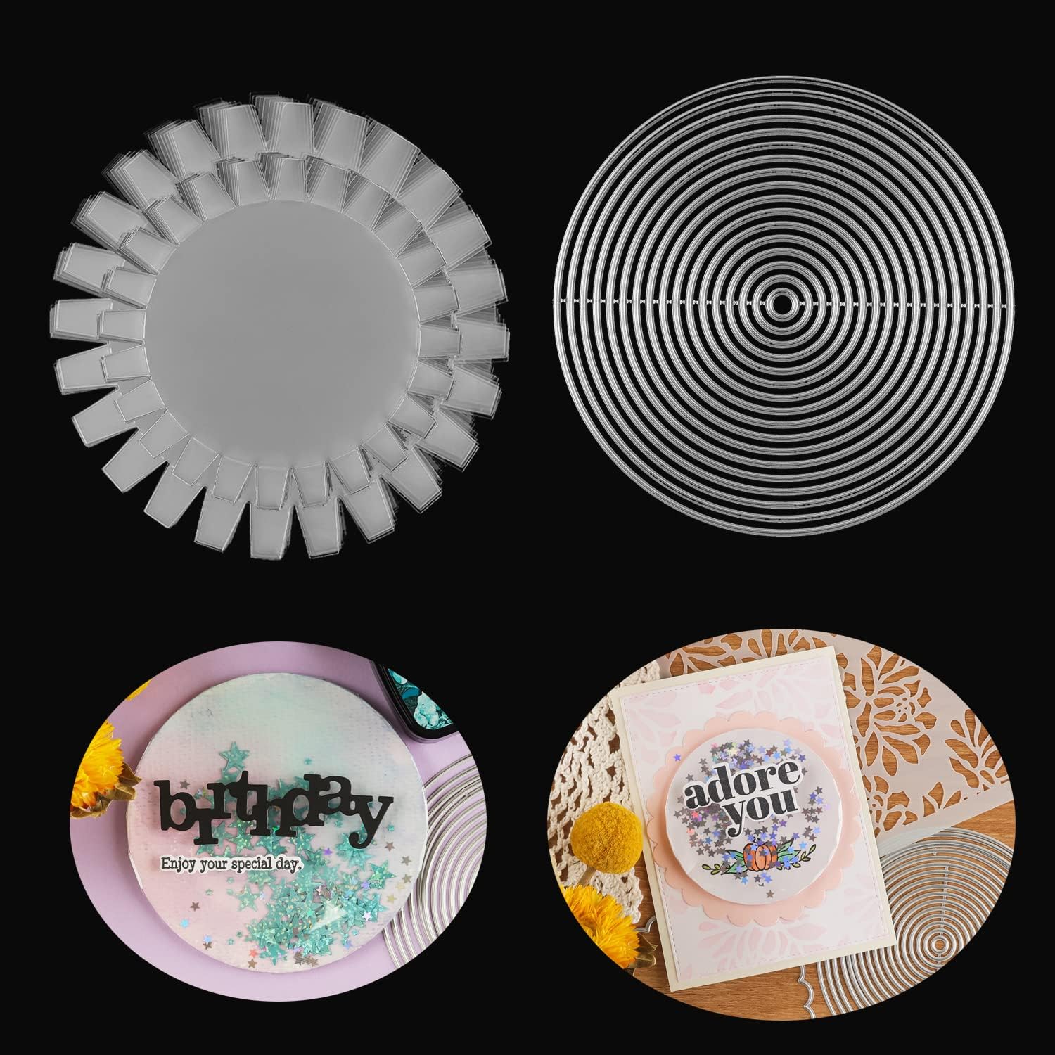 Amazon.com: 37pcs/Set Flat Shaker Covers with Cutting Dies for Round ...