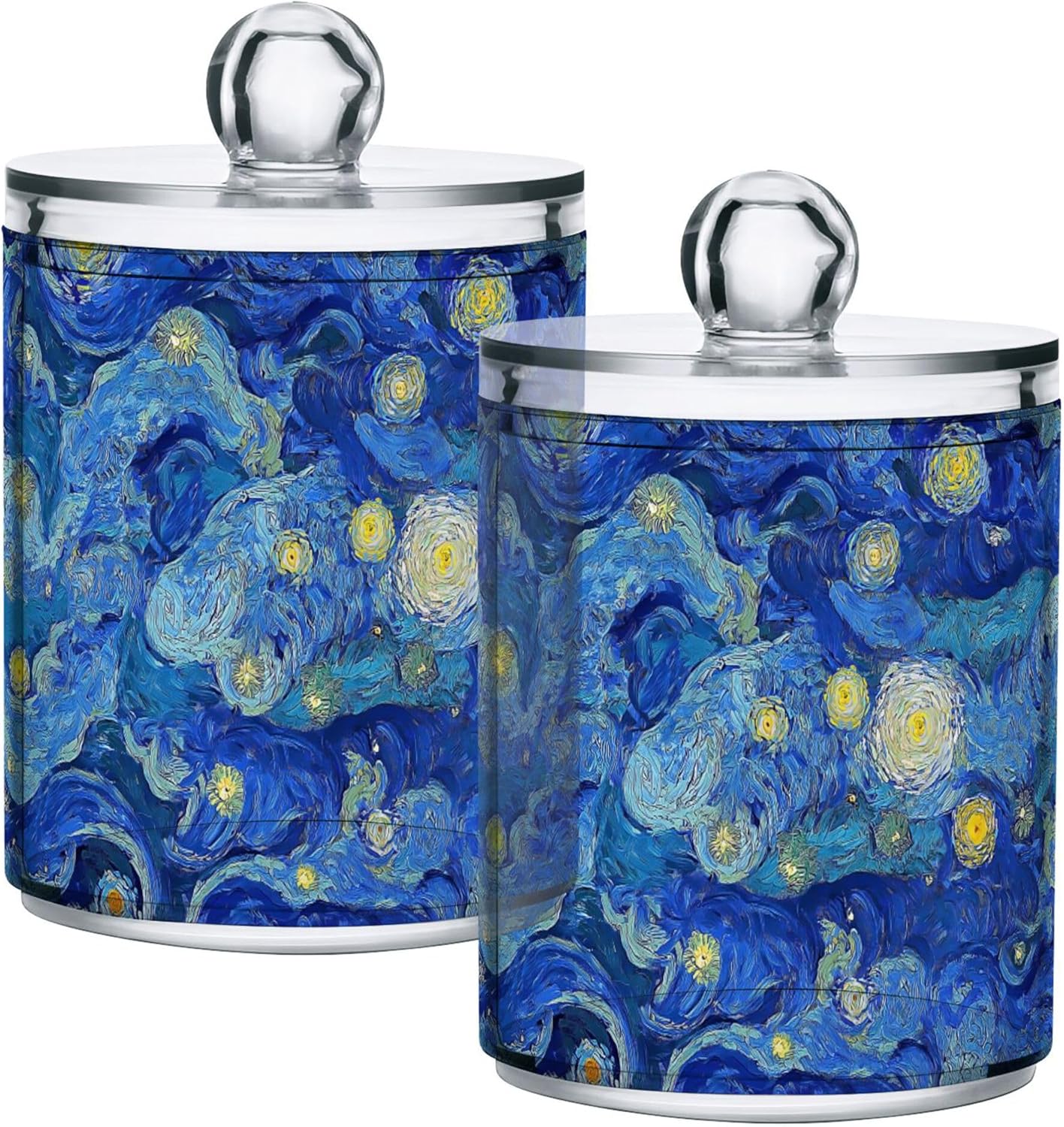 Amazon.com: Sletend 2 Pack Plastic Qtips Holder Starry Night Starry ...