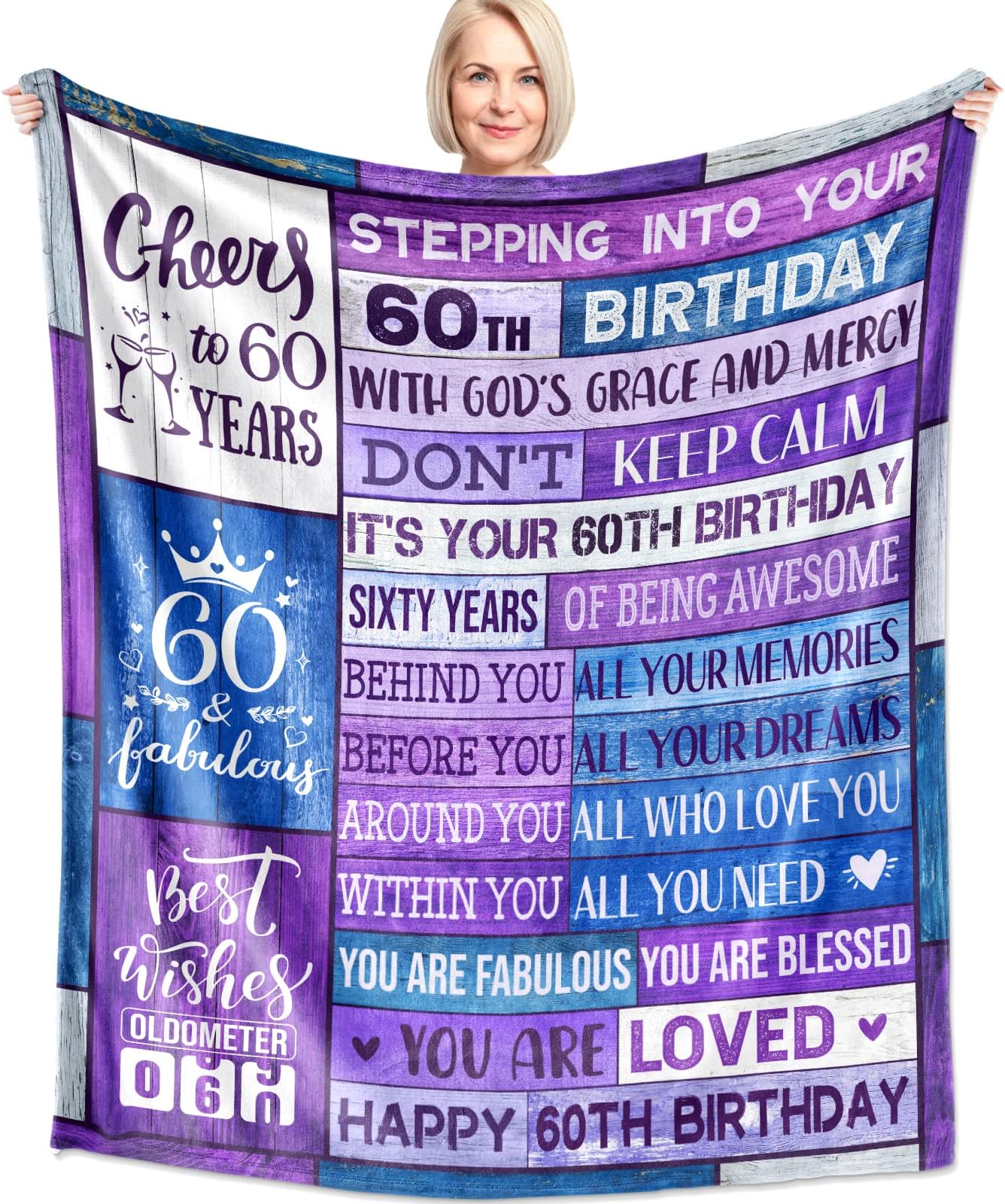 Amazon.com: 60th Birthday Gifts Women Blanket 60"x50", 60th Birthday ...