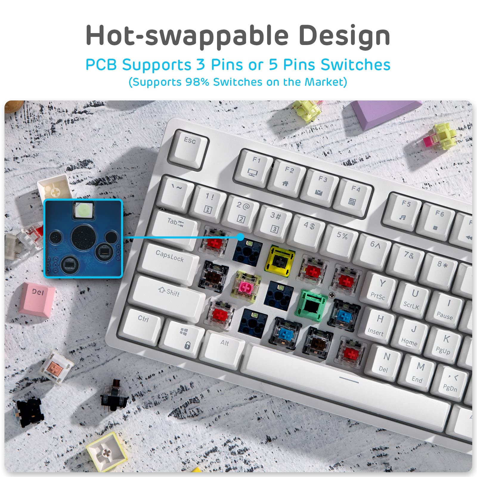 Snapklik.com : RK ROYAL KLUDGE RK89 85% Triple Mode BT5.0/2.4G/USB-C ...