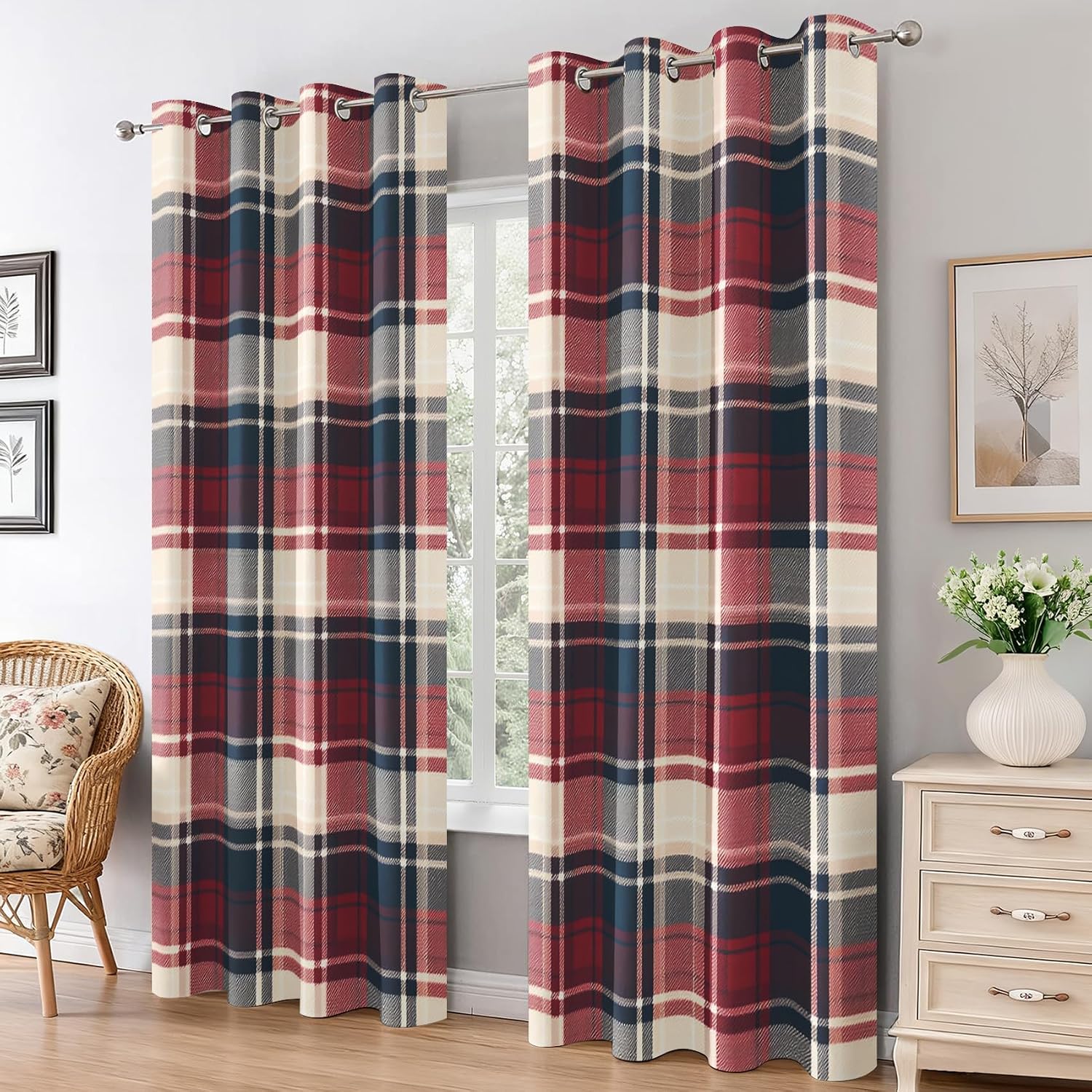 Amazon.com: Buffalo Check Curtains Blackout & Home Decor, Buffalo Plaid ...