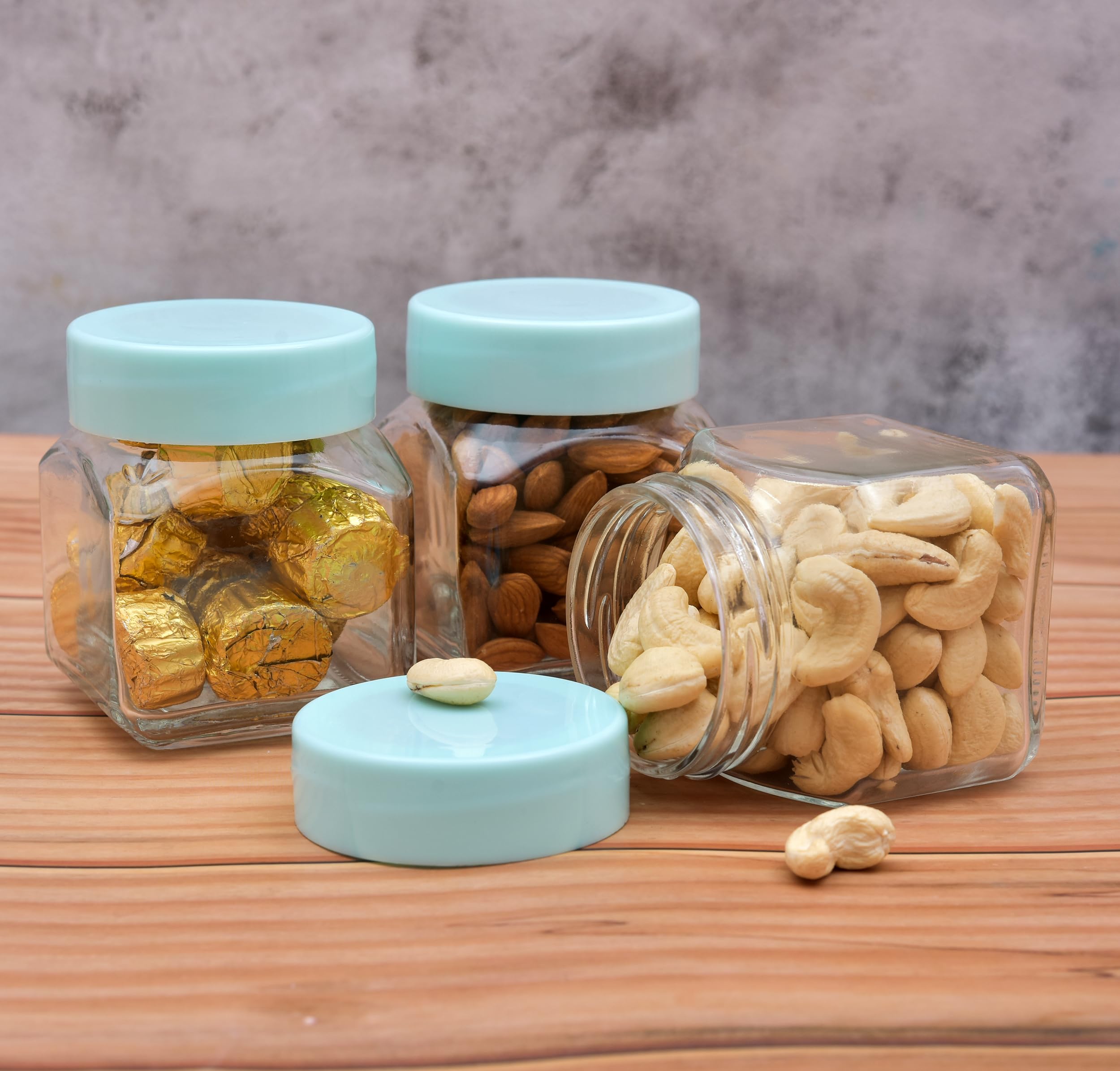 MACHAK Cube Glass Storage Jars with Lids Food Storage Jars Canisters ...