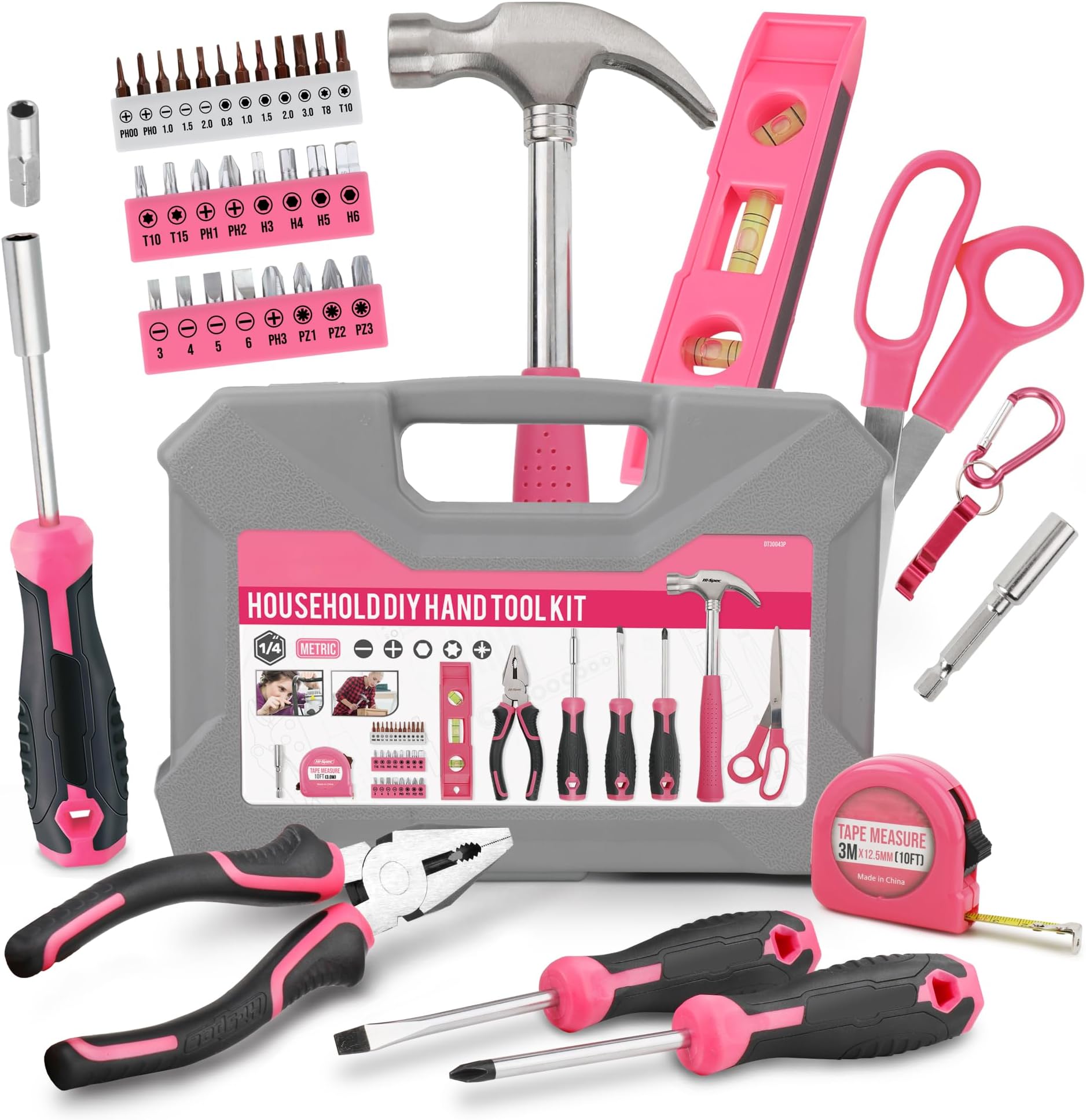 WINNER 150-Piece Pink Color All-Purpose Household Tool Kit in Toolbox ...