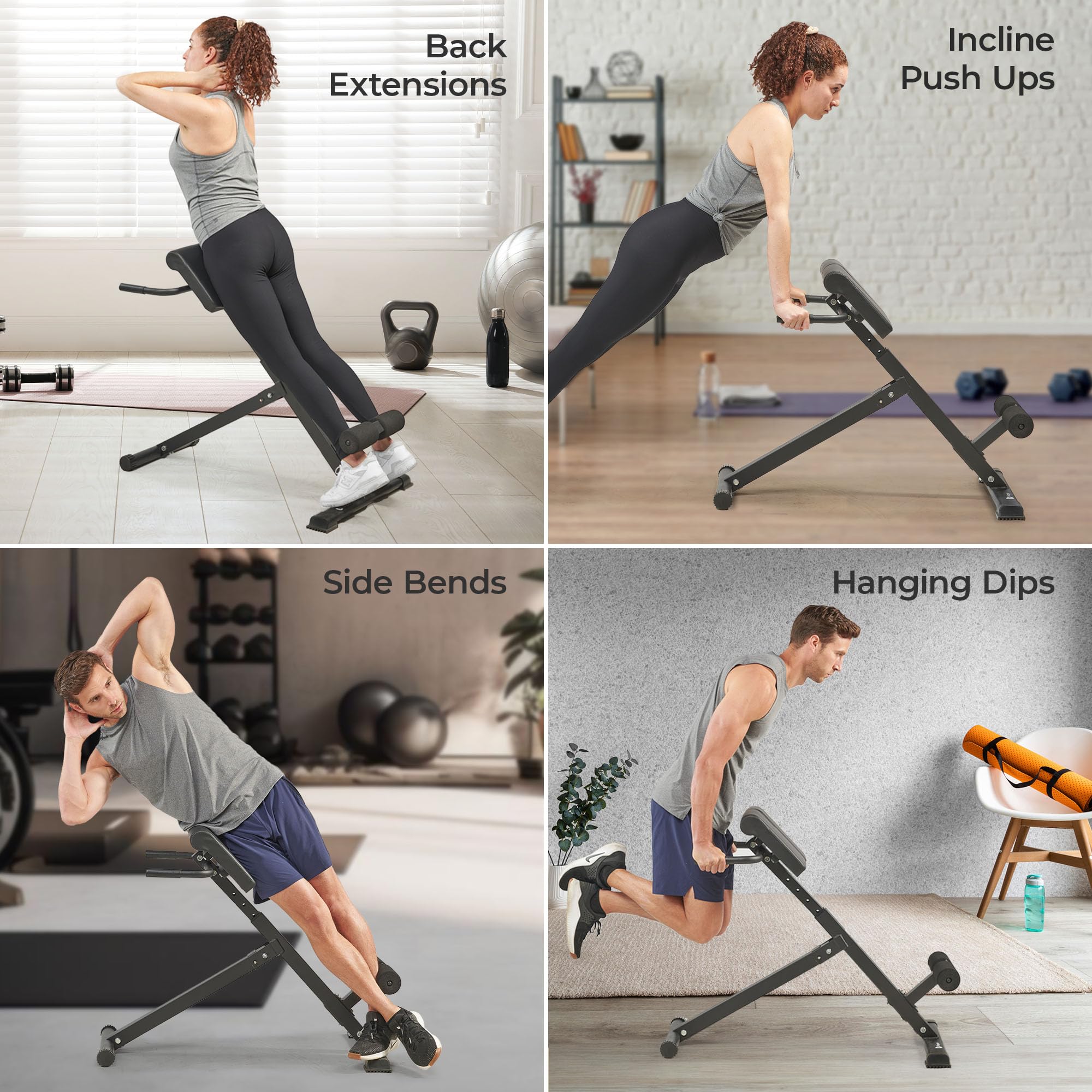 Snapklik.com : Lifepro Roman Chair Hyperextension Bench - Adjustable ...