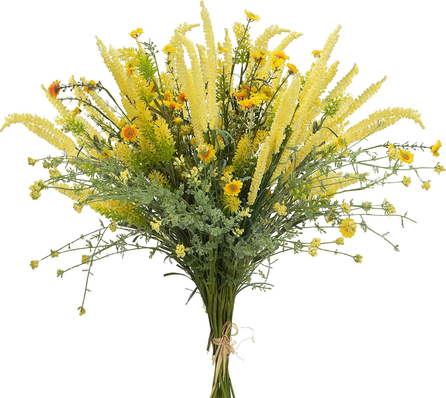 Amazon.com: Fairblo 4 Bundles Artificial Daisy Lavender Flowers Yellow ...
