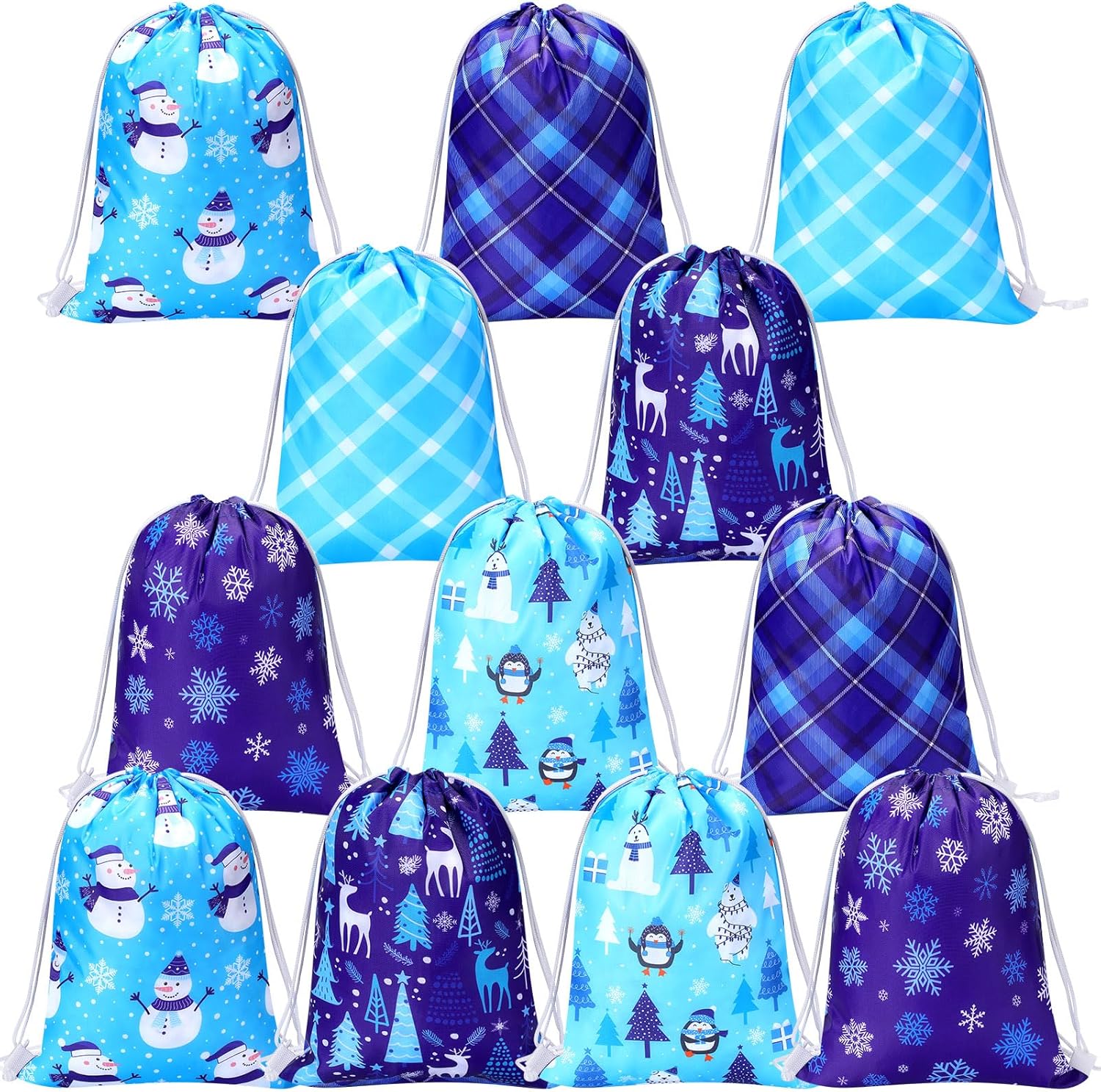 Amazon.com: Honoson 24 Pcs Winter Party Favor Bags Snowflake Drawstring ...