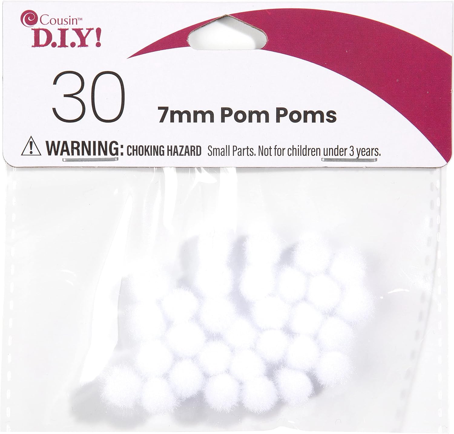 Amazon.com: Cousin DIY White 7mm Pom, 30 Pack : Arts, Crafts & Sewing