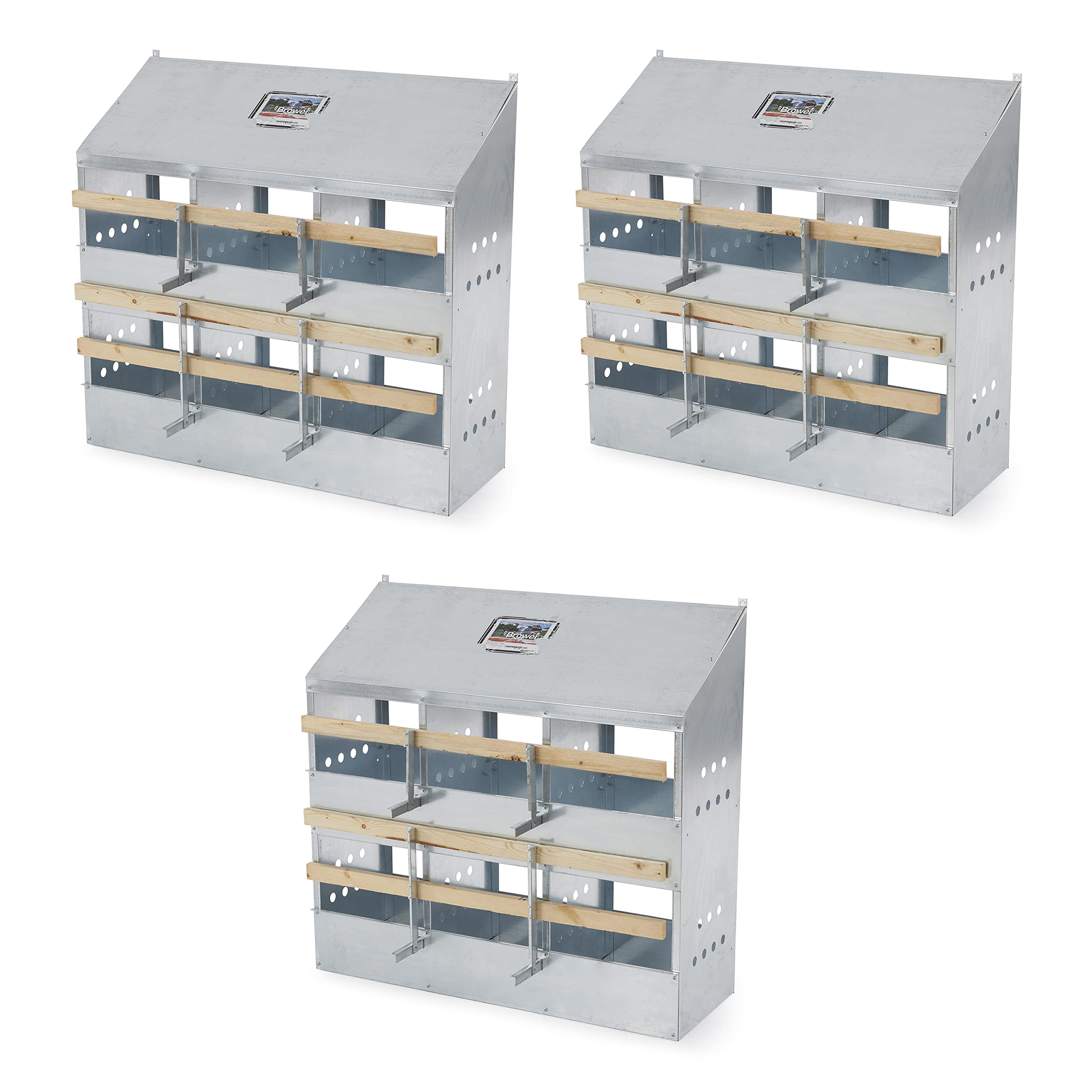 Brower 406B Galvanized Steel 6 Hole, 30 Bird Outdoor Poultry Nest ...