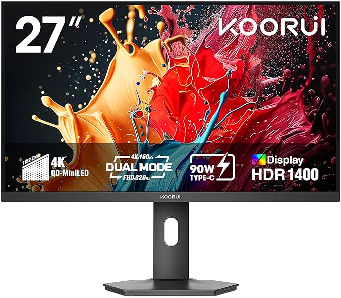 Amazon.com: KOORUI 27" 4K QD-Mini LED Gaming Monitor - Dual-Mode (UHD ...