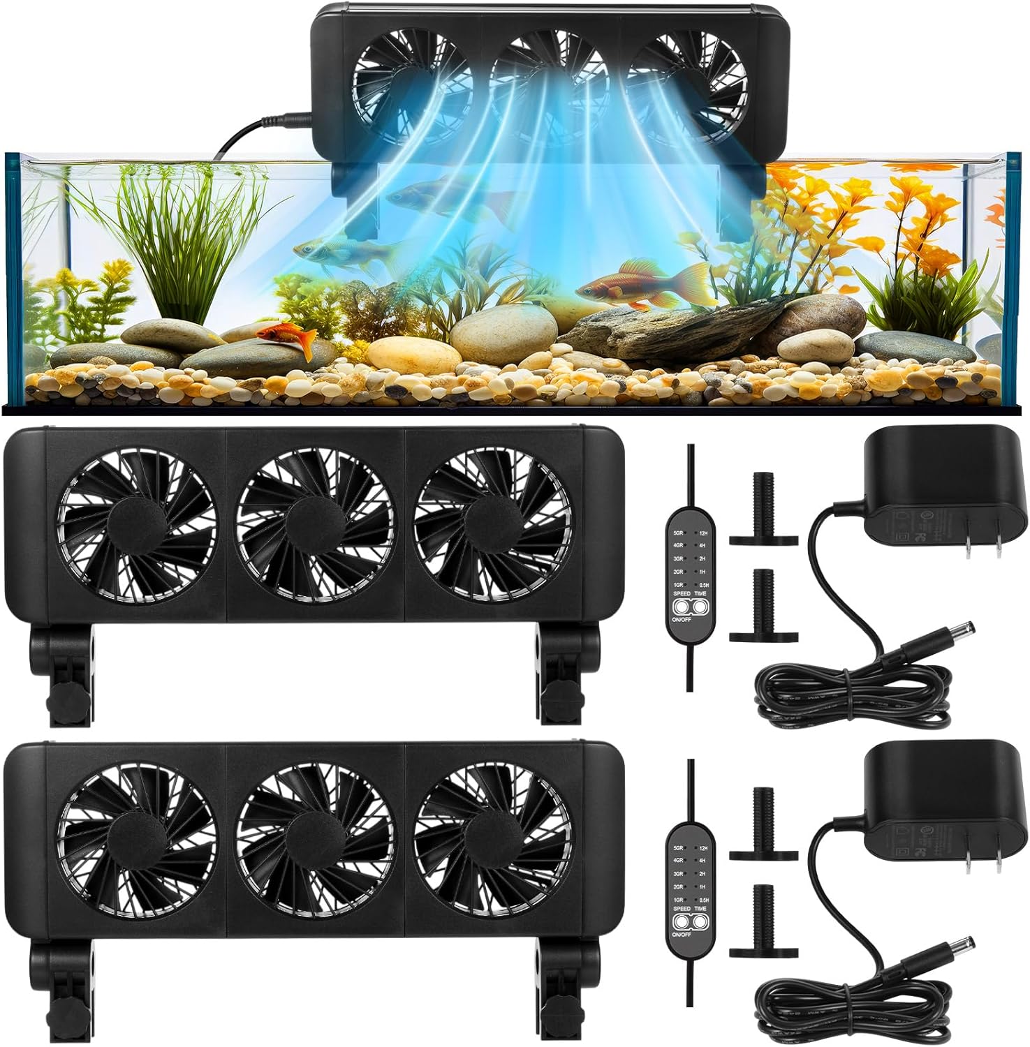 2 Pcs Aquarium Chillers Fan 3 Head Adjustable Fish Philippines | Ubuy