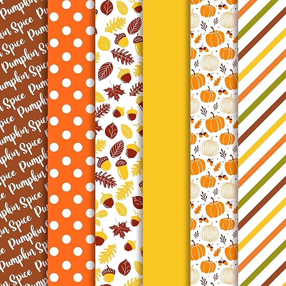 Amazon.com: Whaline 90 Sheet Fall Tissue Paper Pumpkin Autumn Maple ...