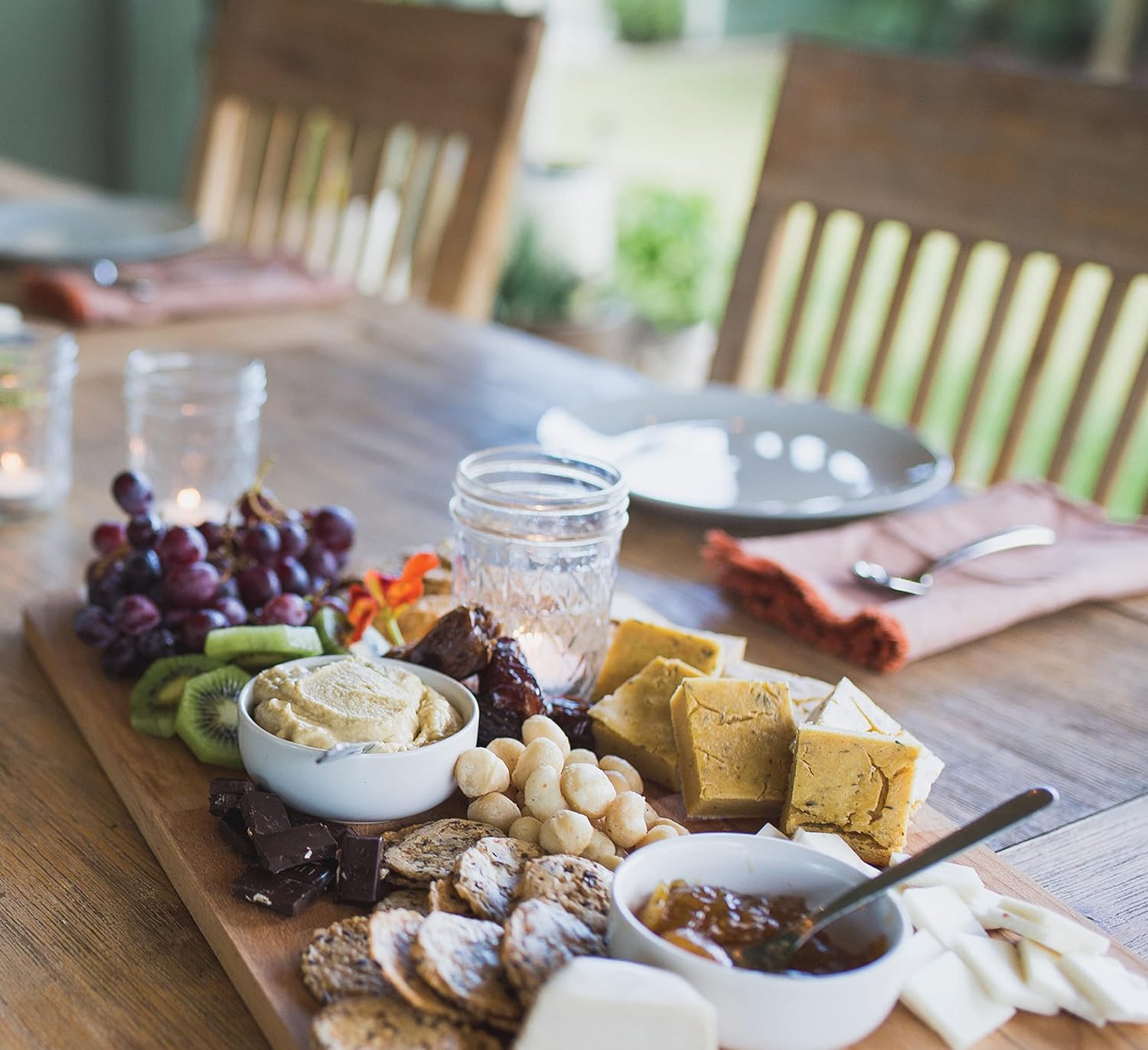 Live Edge American Cedar Wooden Cheese Serving Board with Handles ...