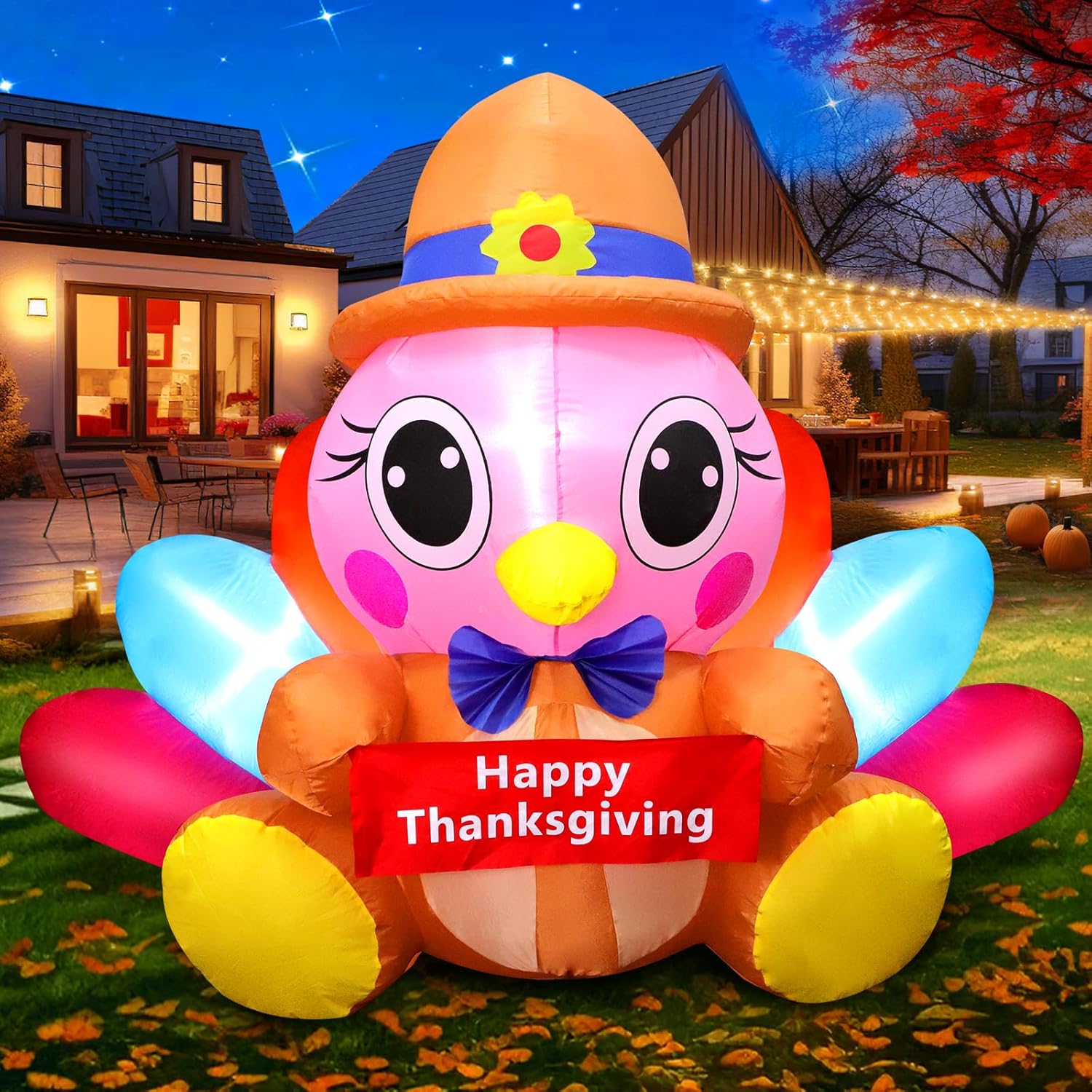 Amazon.com: FunFanso 4 FT Thanksgiving Inflatable Turkey Outdoor ...