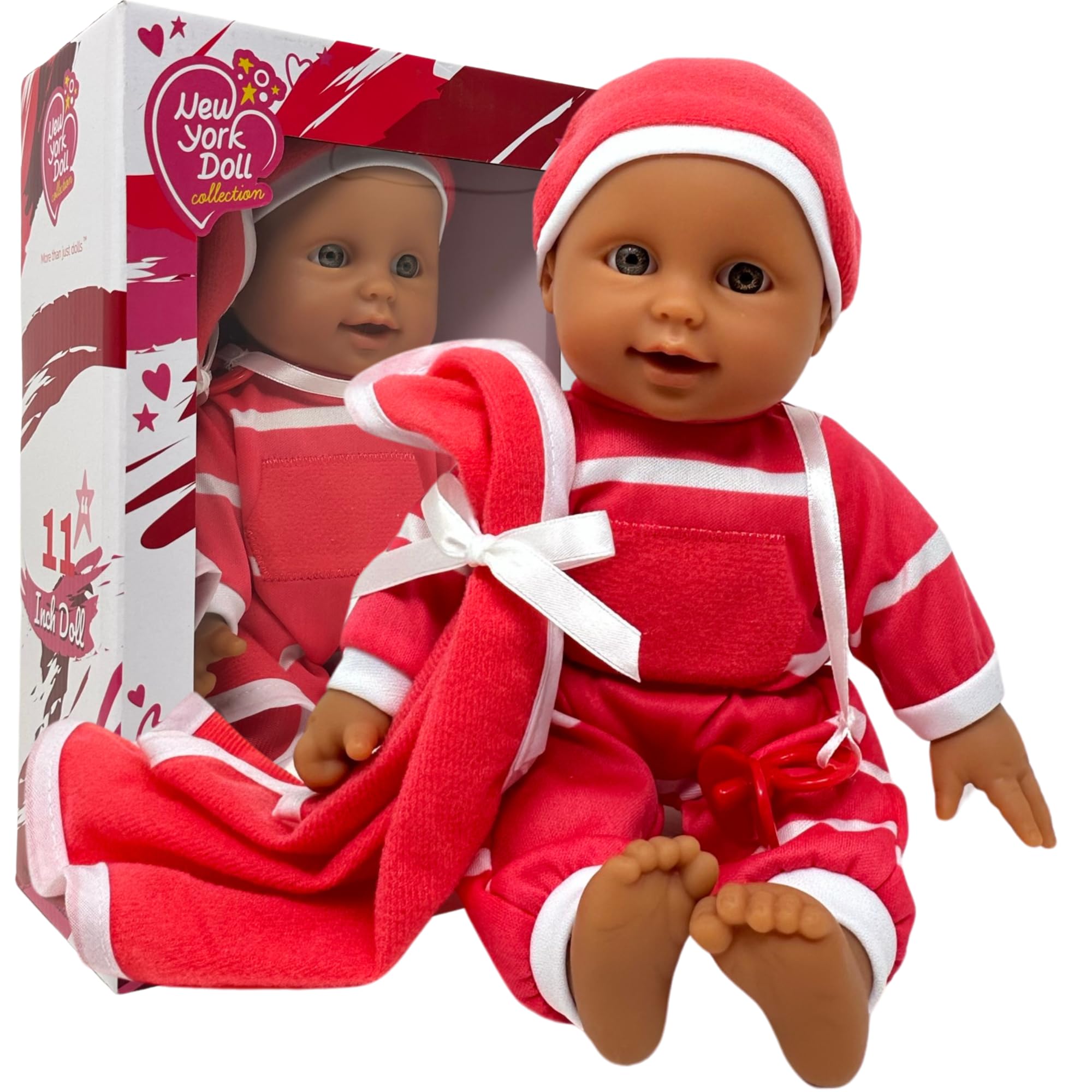 Amazon.com: The New York Doll Collection 11 inch Soft Body Baby Doll in ...