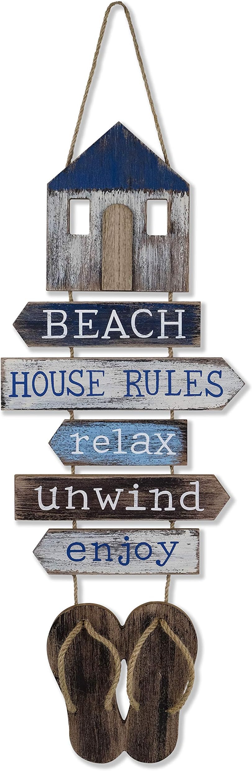 Amazon.com : Beach Wall Decor Beach Bathroom Hanging Wall Sign ...